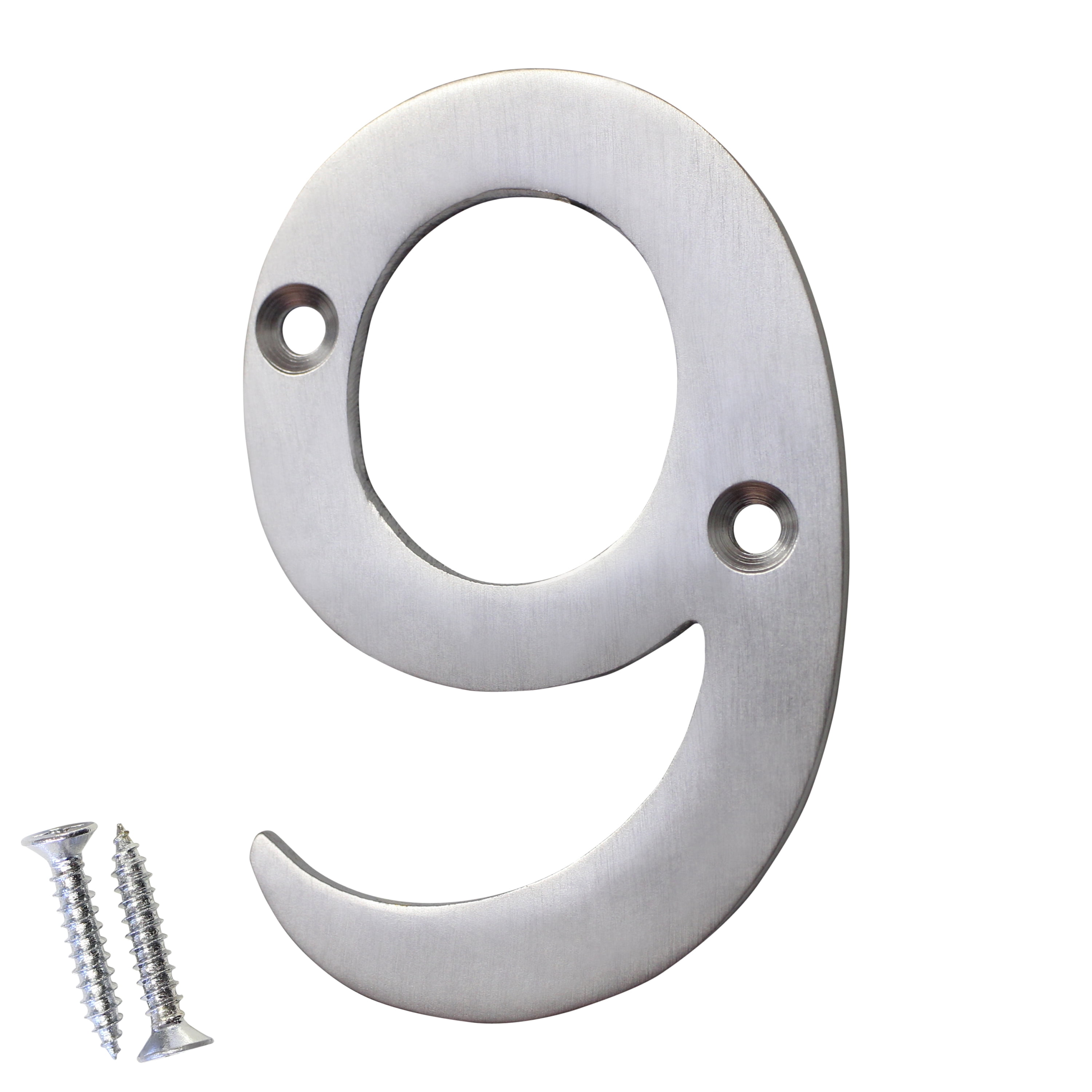 RCH Hardware NO-BR2270-75 Brass House Number, 3 Inch, Satin Chrome ...