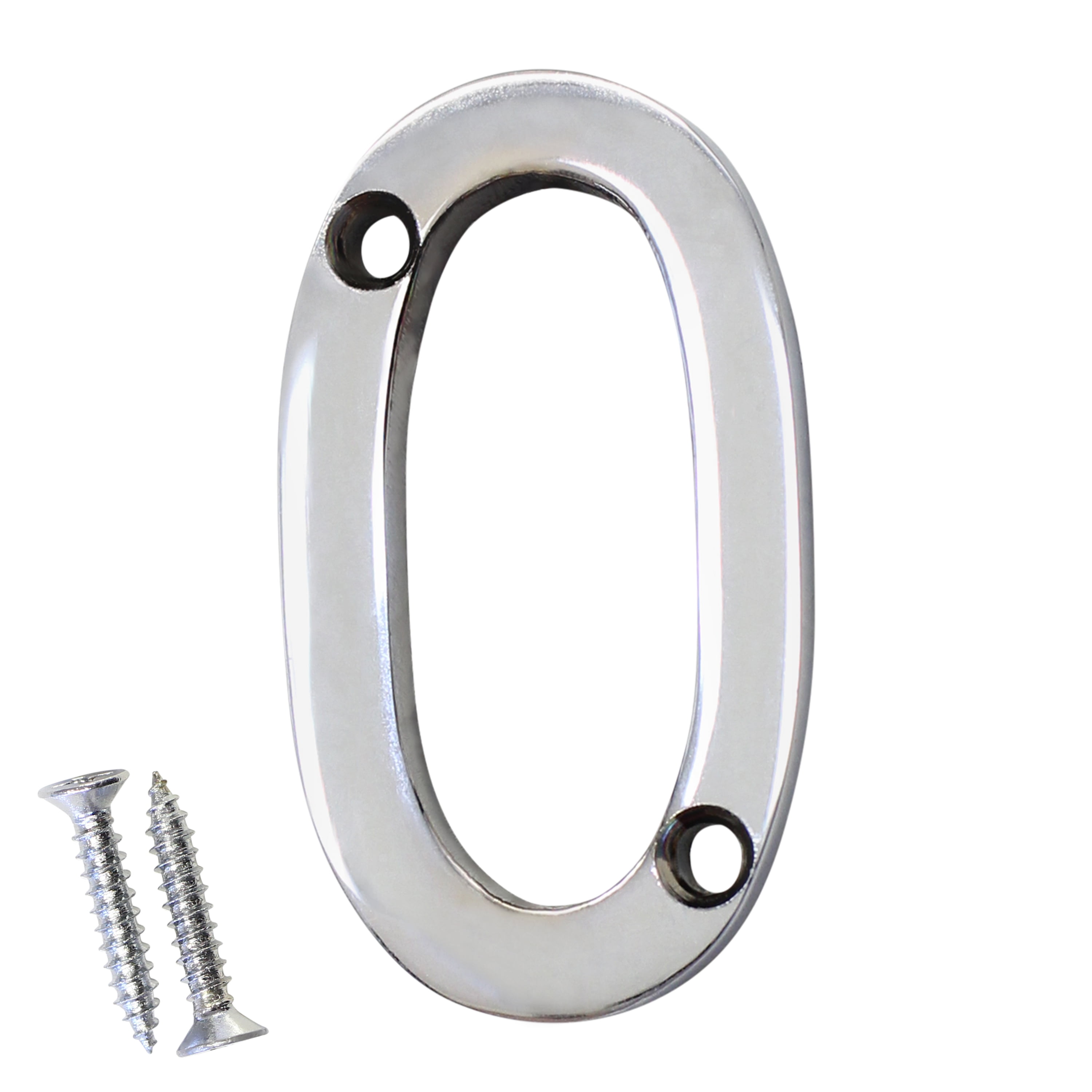 RCH Hardware NO-BR235-50 Brass House Number, 2 Inch, Polished Chrome ...