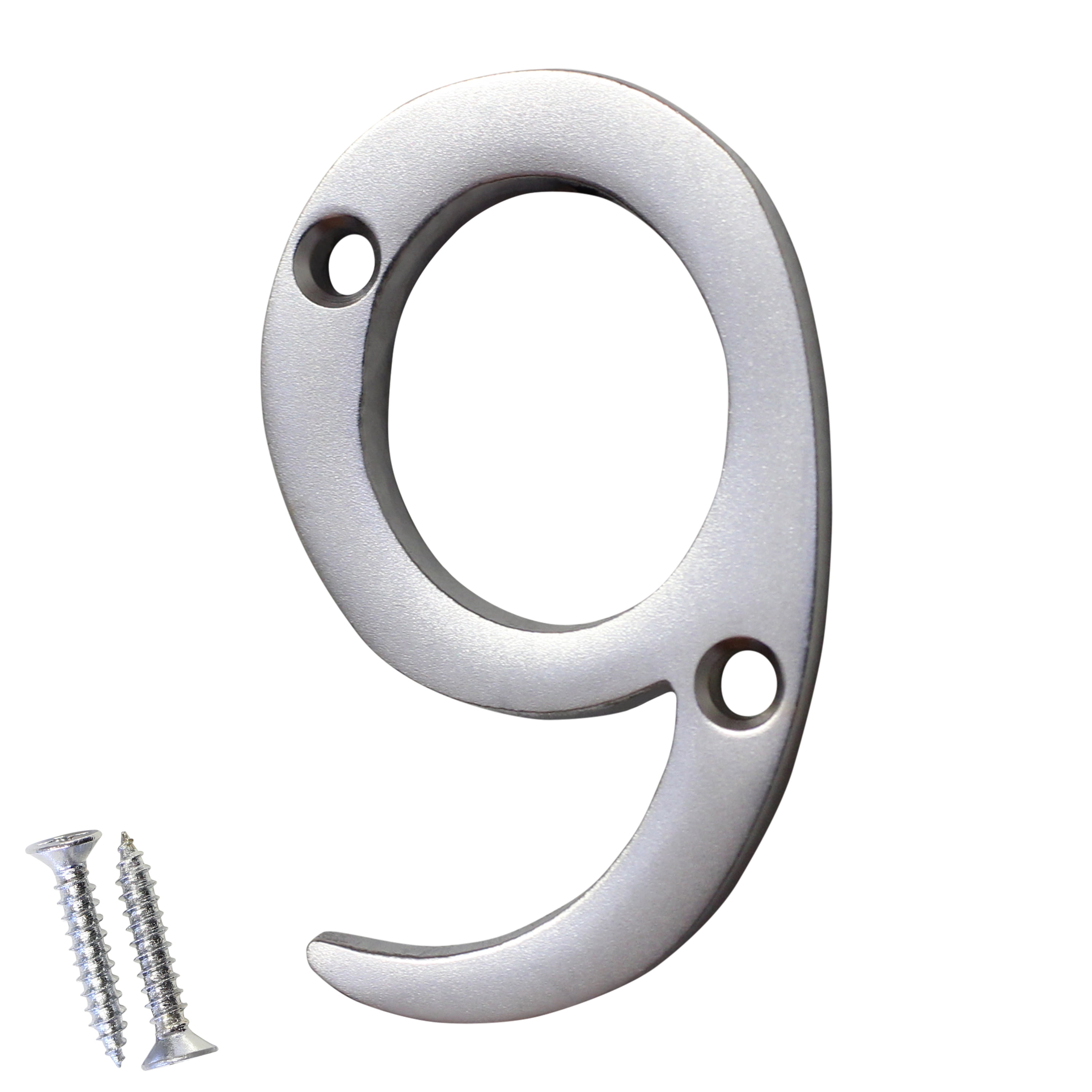 RCH Hardware NO-BR235-50 Brass House Number, 2 Inch, Satin Chrome ...