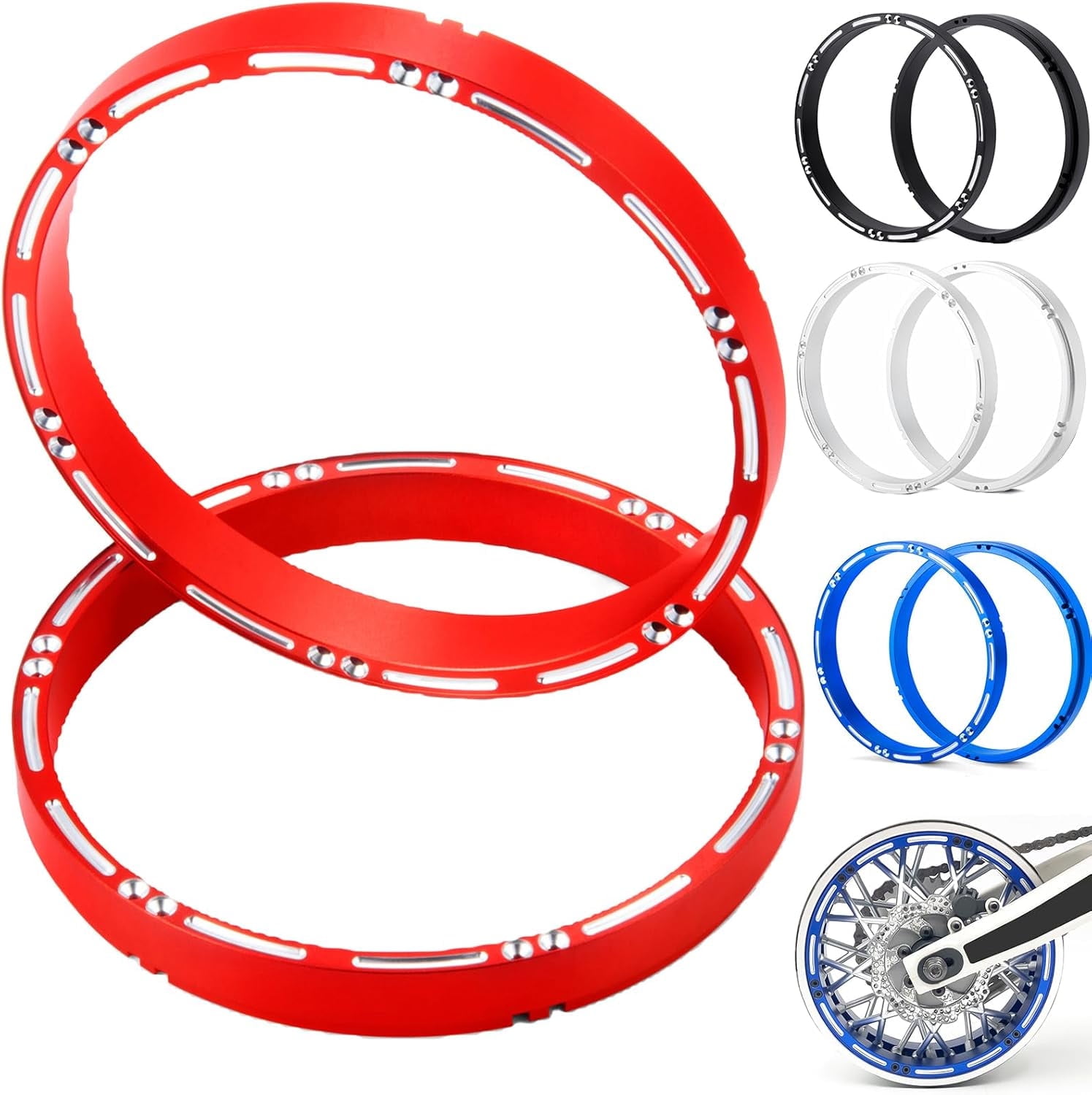 FLYXM 2Pcs Rear Wheel Reinforcement Rings Aluminum 7075 RC Wheel Outer ...