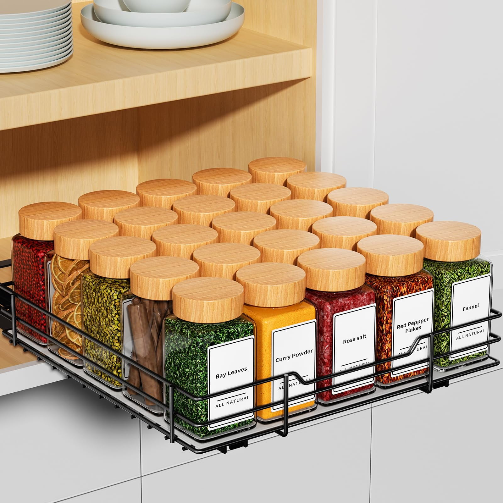 RCHYFEED Pull Out Spice Rack Organizer for Cabinet,Slide out Spice ...