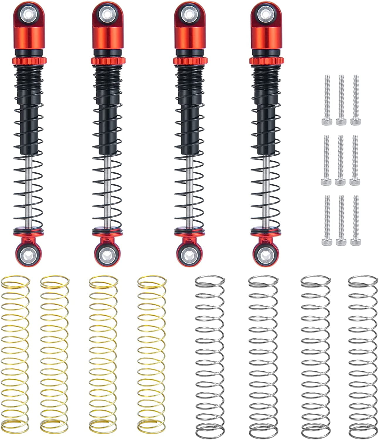 RCLIONS 1/24th RC Shocks 48mm Adjustable Absorber Damper for All 1:24 ...