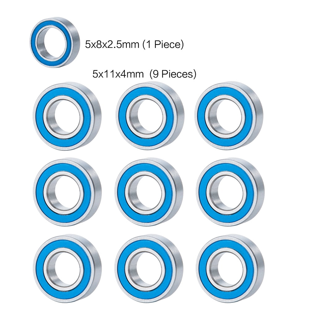 RCLIONS 10PCS Rubber Sealed Bearing Set for Tamiya Grasshopper, Hornet ...