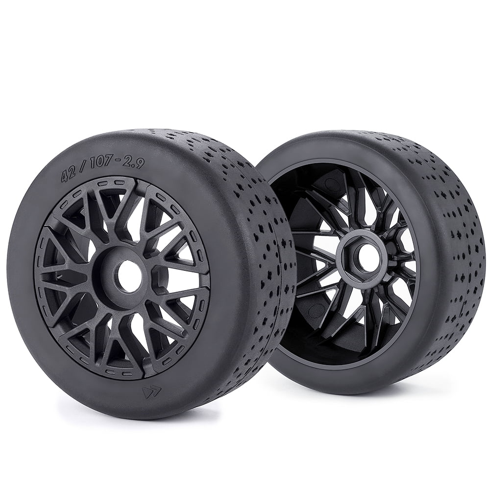 RCLIONS 2Pcs Wheels Tires Set Plastic Beadlock Wheel Rim Hub Rubber ...