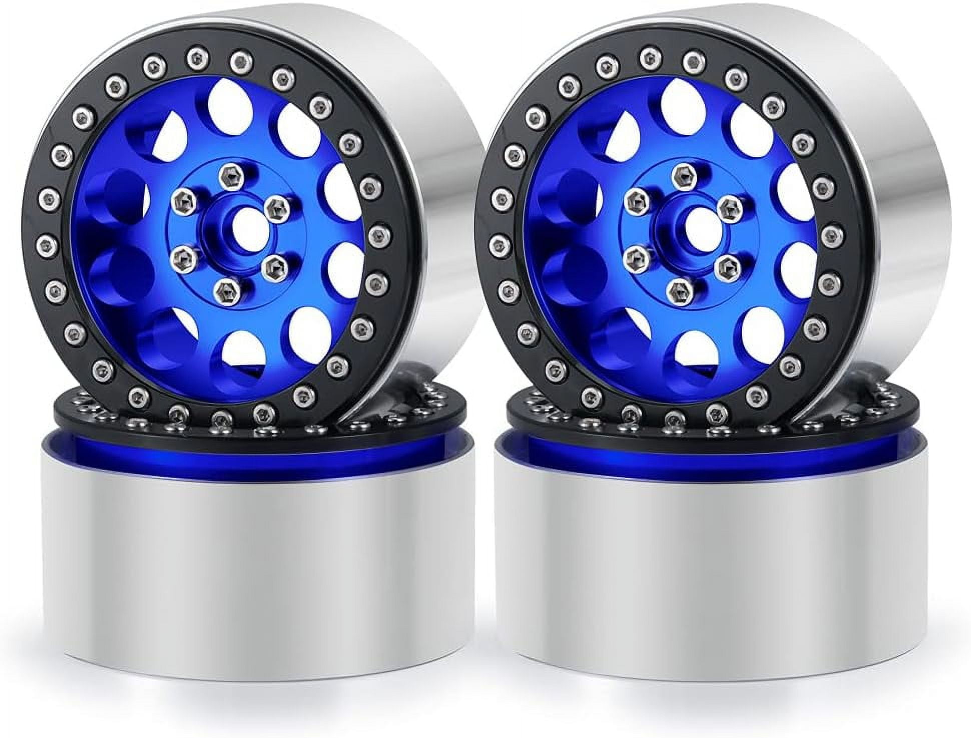 RCLIONS 4PCS 2.2inch Beadlock Wheels 35mm RC 2.2 Aluminum Rims for ...