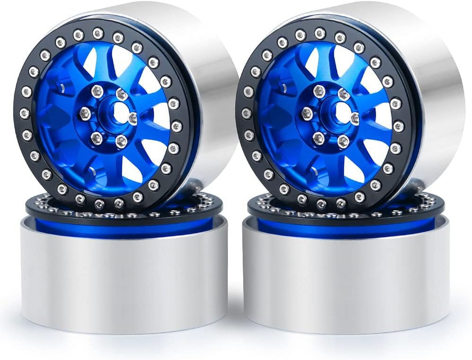 RCLIONS 4PCS 2.2inch Beadlock Wheels 35mm RC Aluminum Rims for AXIAL ...