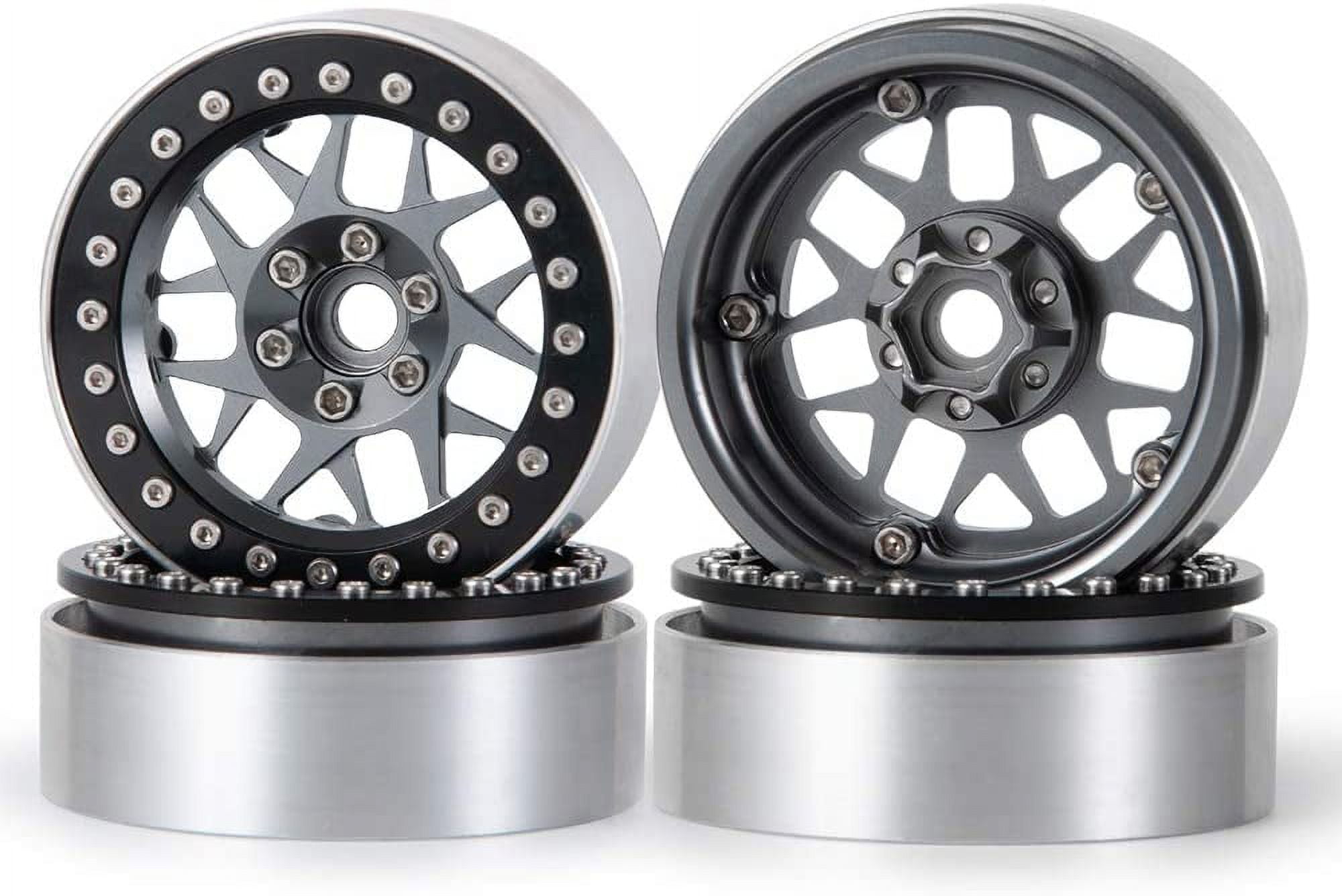 RCLIONS 4pcs Aluminum Alloy 2.2inch Beadlock Wheels Rims for Axial Wraith SCX10 TRX4 1/10th RC ...