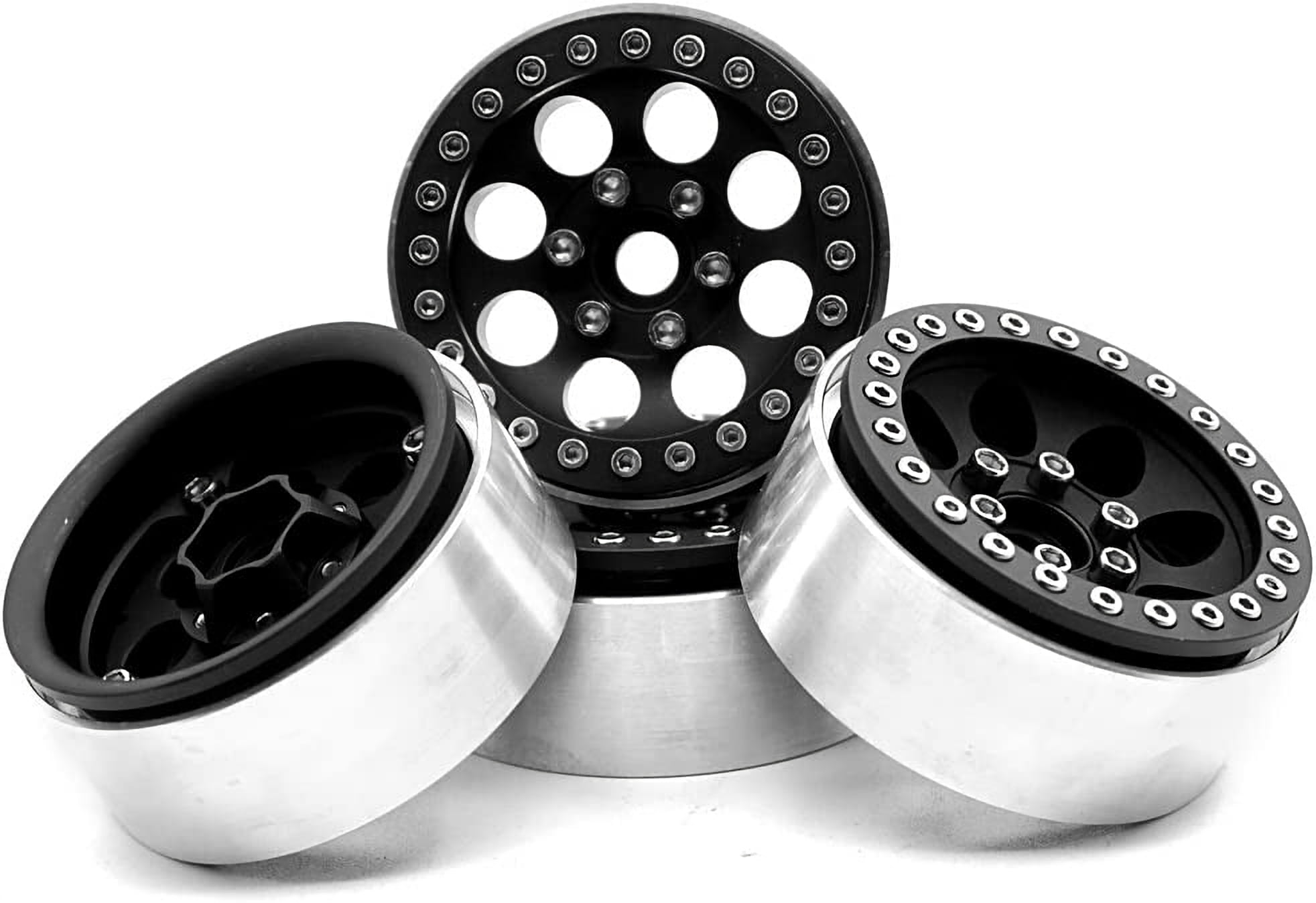 RCLIONS Aluminum Metal 1.9inch Beadlock Wheels Rims for Axial SCX10 ...