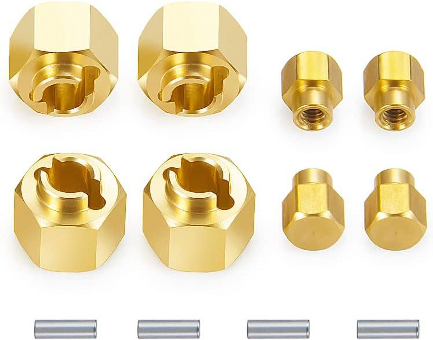 RCLIONS Brass RC Wheels Hubs Hex 5mm Extended Wheel Spacers for AXIAL SCX24 Deadbolt C10 ...
