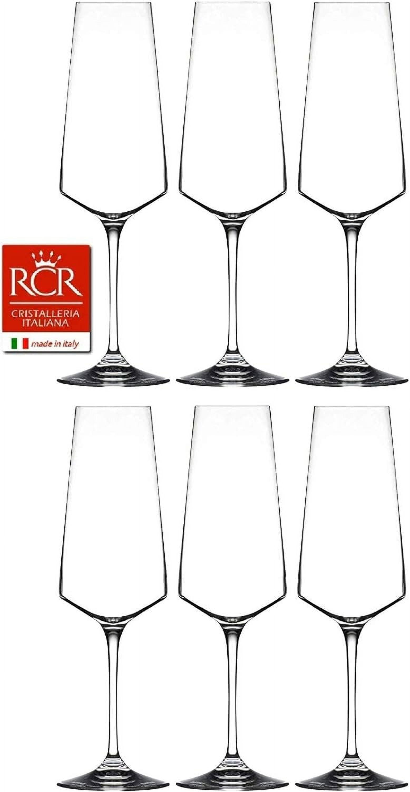 RCR Cristalleria Italiana Aria 6 Piece Crystal Wine Glass Set, 12 oz ...