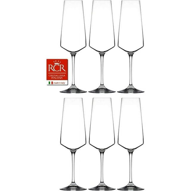 RCR Cristalleria Italiana Aria 6 Piece Crystal Wine Glass Set, 12 oz ...