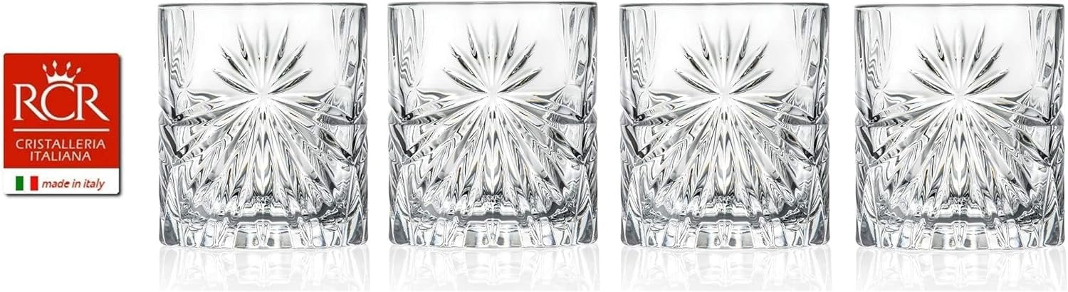 RCR Cristalleria Italiana Crystal Glass Drinkware Set DOF Whiskey 10.65 ...