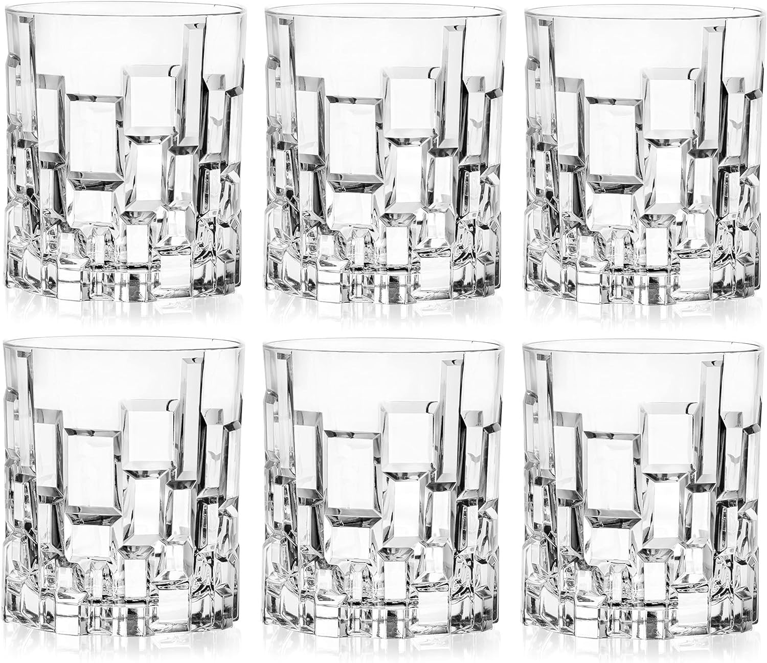 RCR Cristalleria Italiana Crystal Glass Drinkware Set DOF Whiskey 11 oz ...