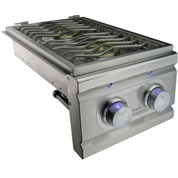 Blaze LTE+ Natural Gas Stainless Steel Double Side Burner w/ Lid - BLZ ...