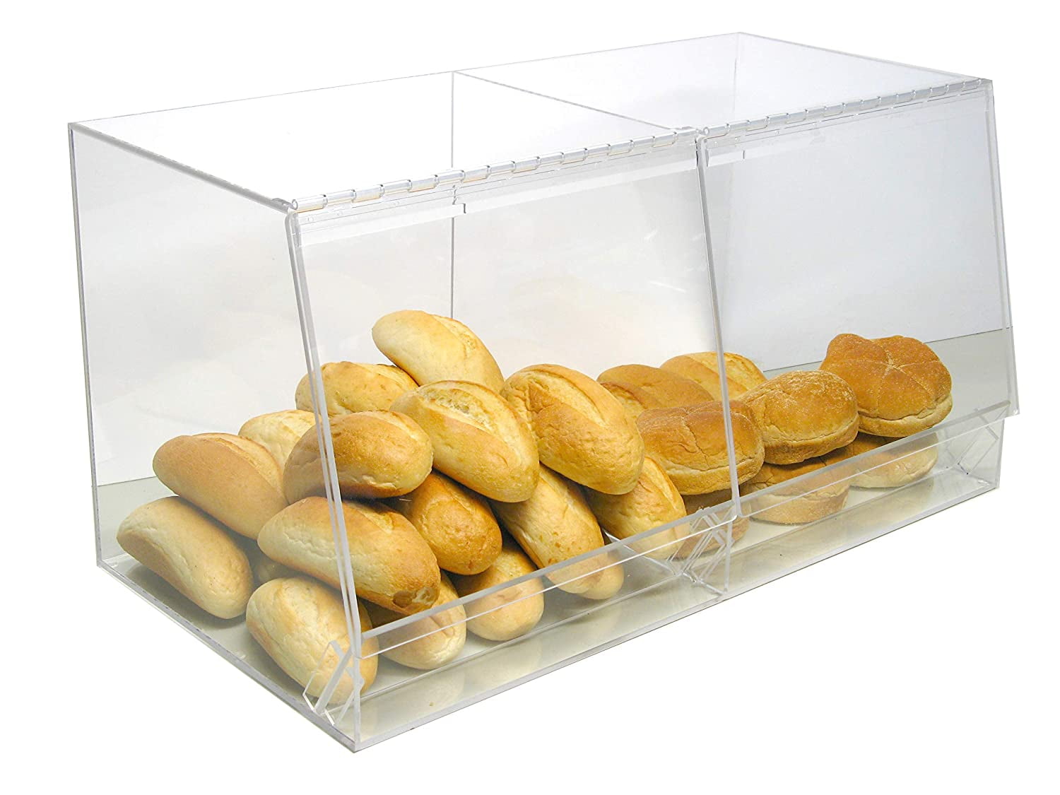 RCS Plastics Bulk Bread Storage Display Case 2 Containers for Deli or ...