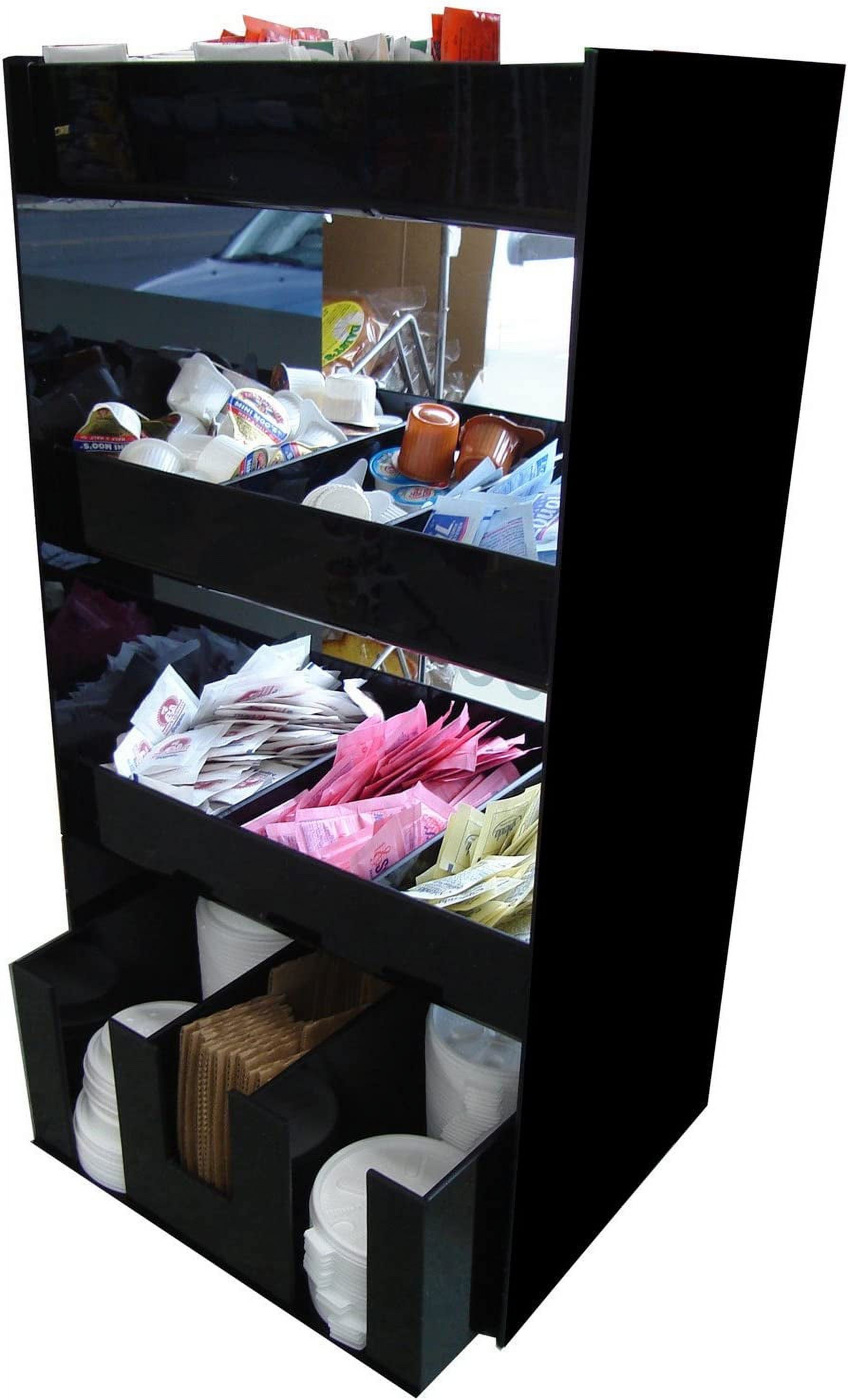 RCS Plastics Coffee Condiment Organizer and Lid Dispenser or Caddy for ...