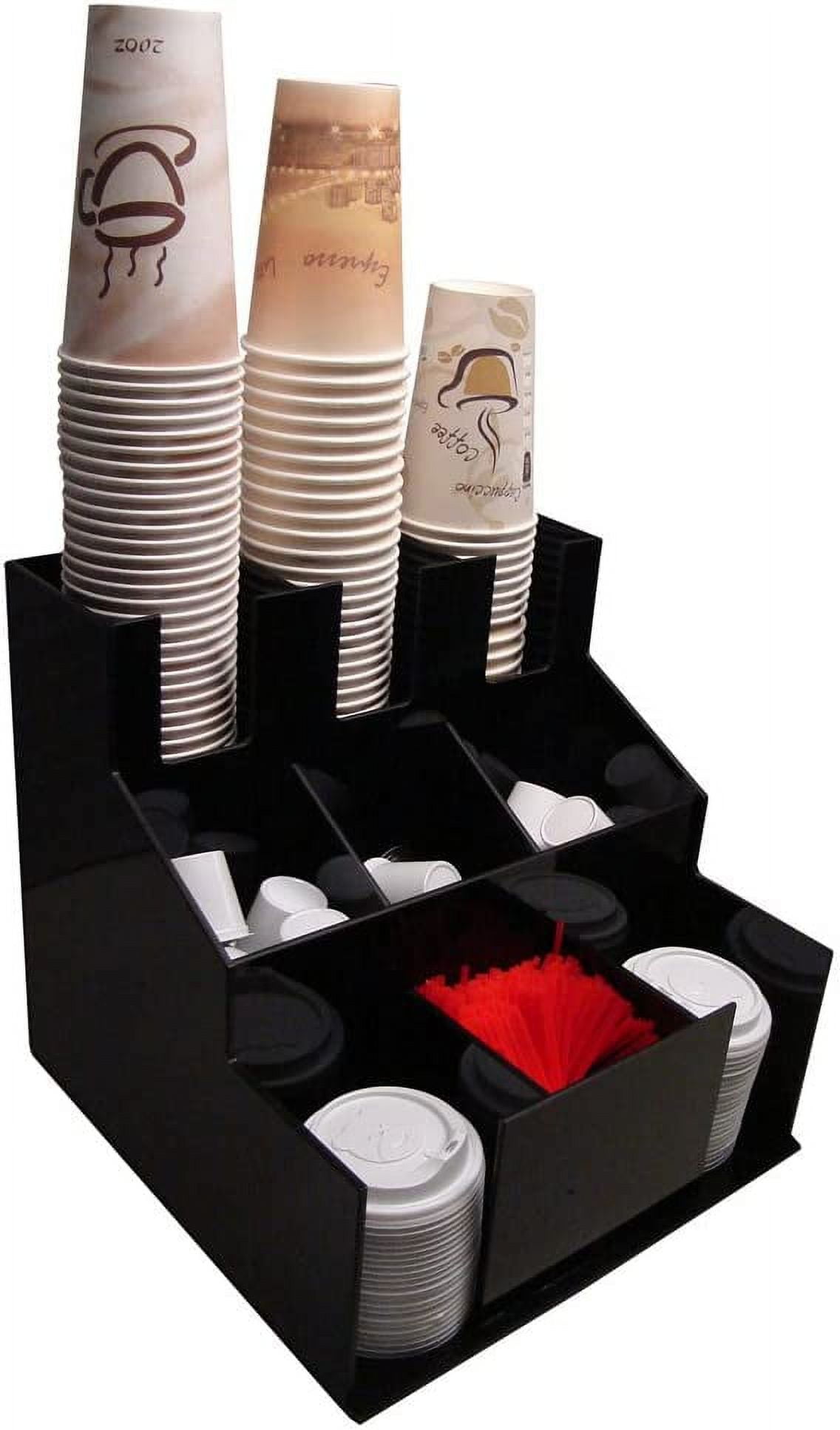 RCS Plastics Coffee Cup Dispenser and Lid Holder Organizer Condiment ...