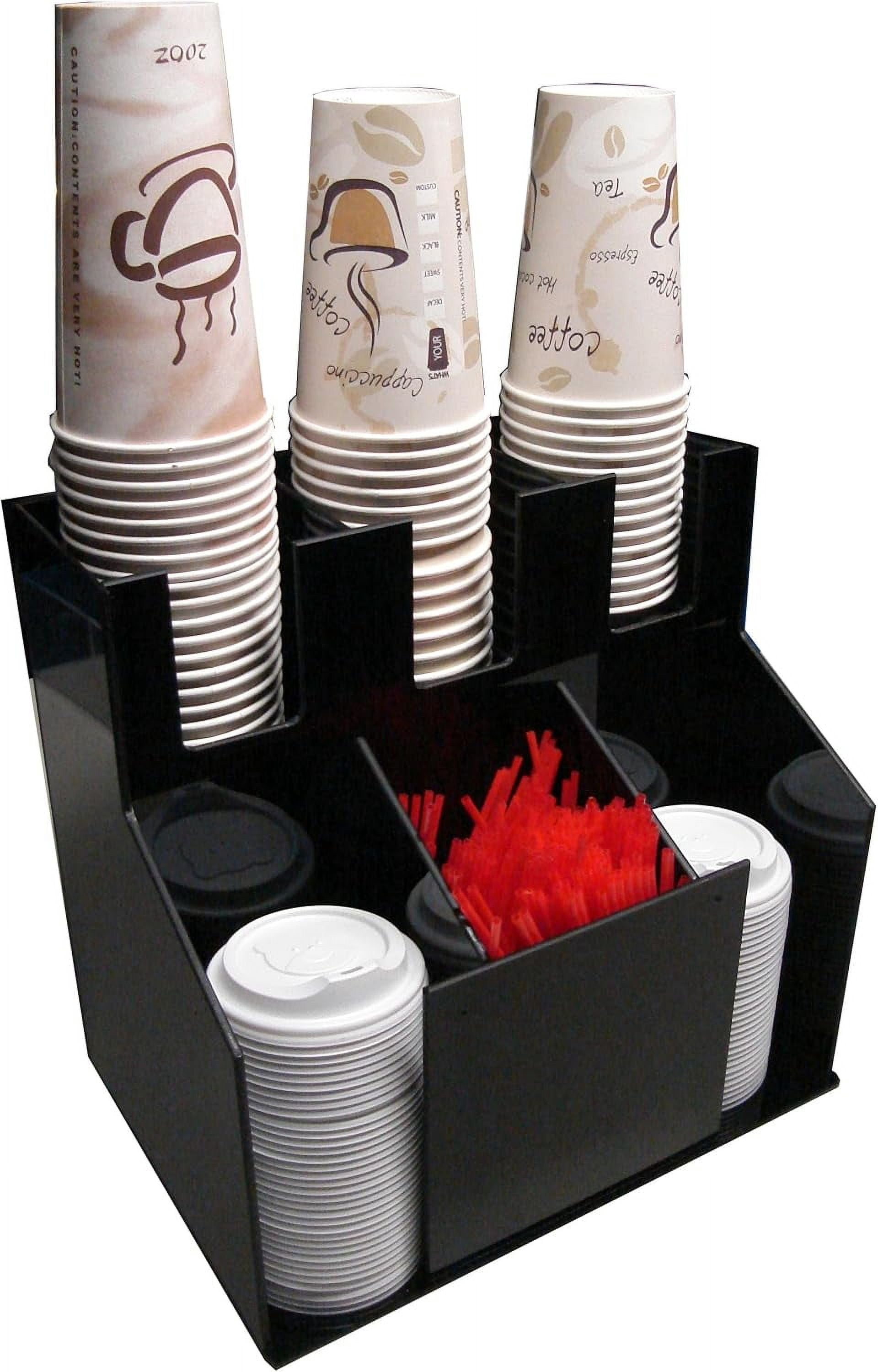 RCS Plastics Cup and Lid Holder Acrylic Dispenser Countertop Organizer ...