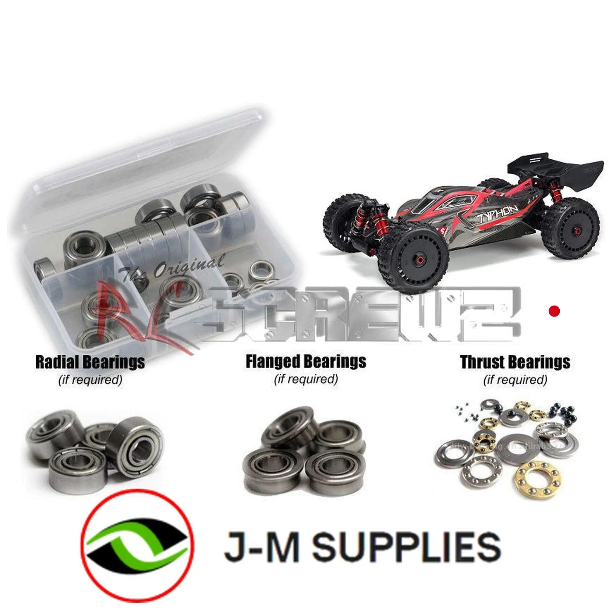RCScrewZ Metal Shielded Bearing Kit ara037b for Arrma RC Typhon 6s V5 1/8 4X4 BLX (#ARA8606V5 ...