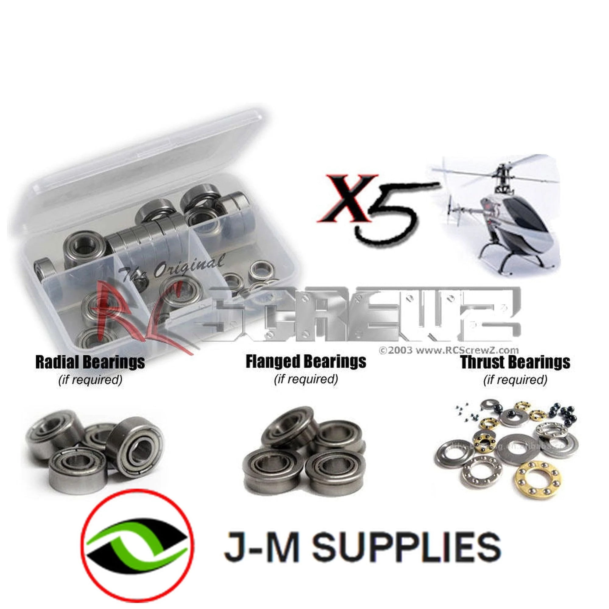 RCScrewZ Metal Shielded Bearing Kit gau004b for Gaui X5 RC Helicopter ...