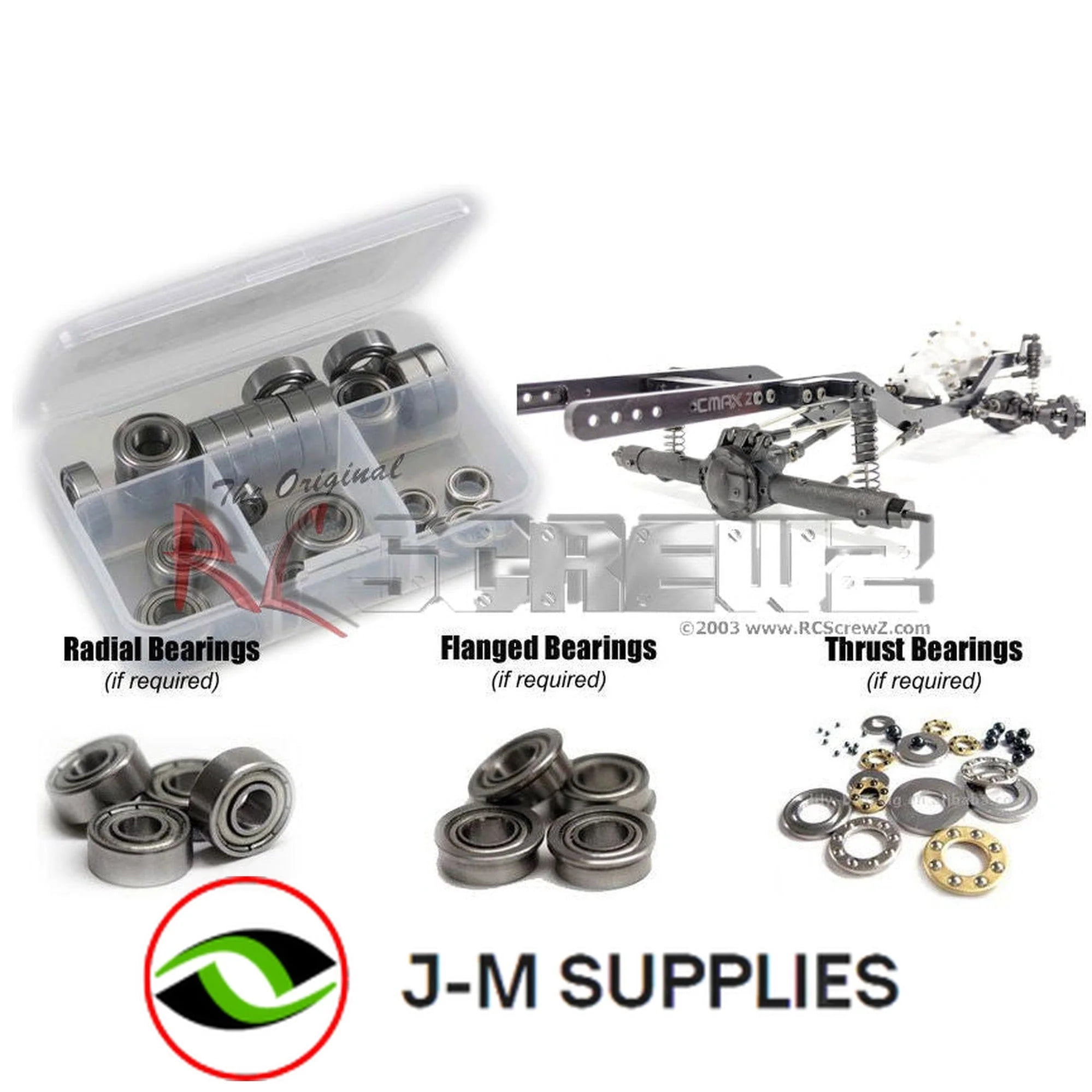 RCScrewZ Metal Shielded Bearing Kit gcm001b for GCM Racing CMAX2 323mm ...