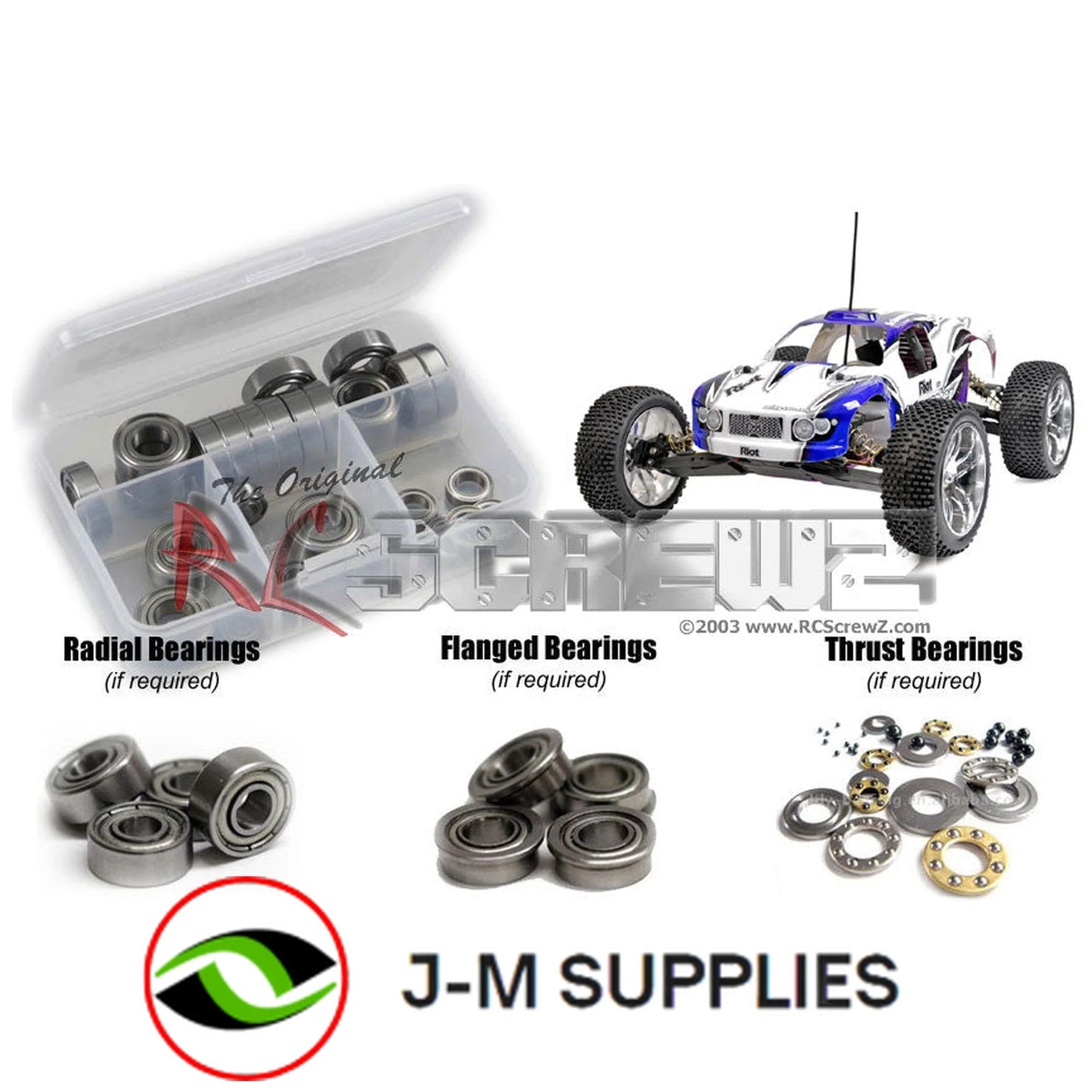 RCScrewZ Metal Shielded Bearing Kit sch019b for Schumacher Riot 2 Nitro ...