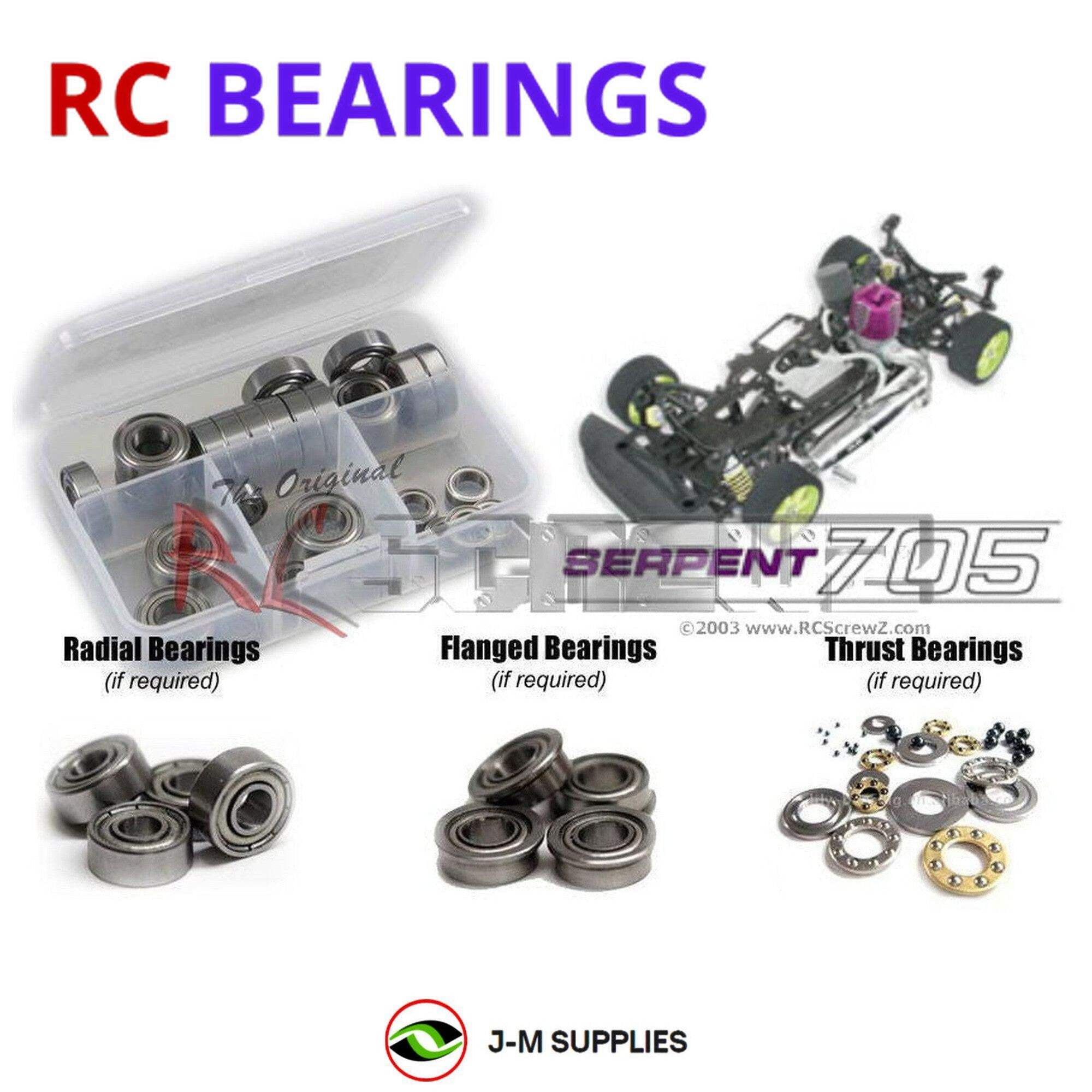 RCScrewZ Metal Shielded Bearing Kit ser002b for Serpent 705 1/10th ...