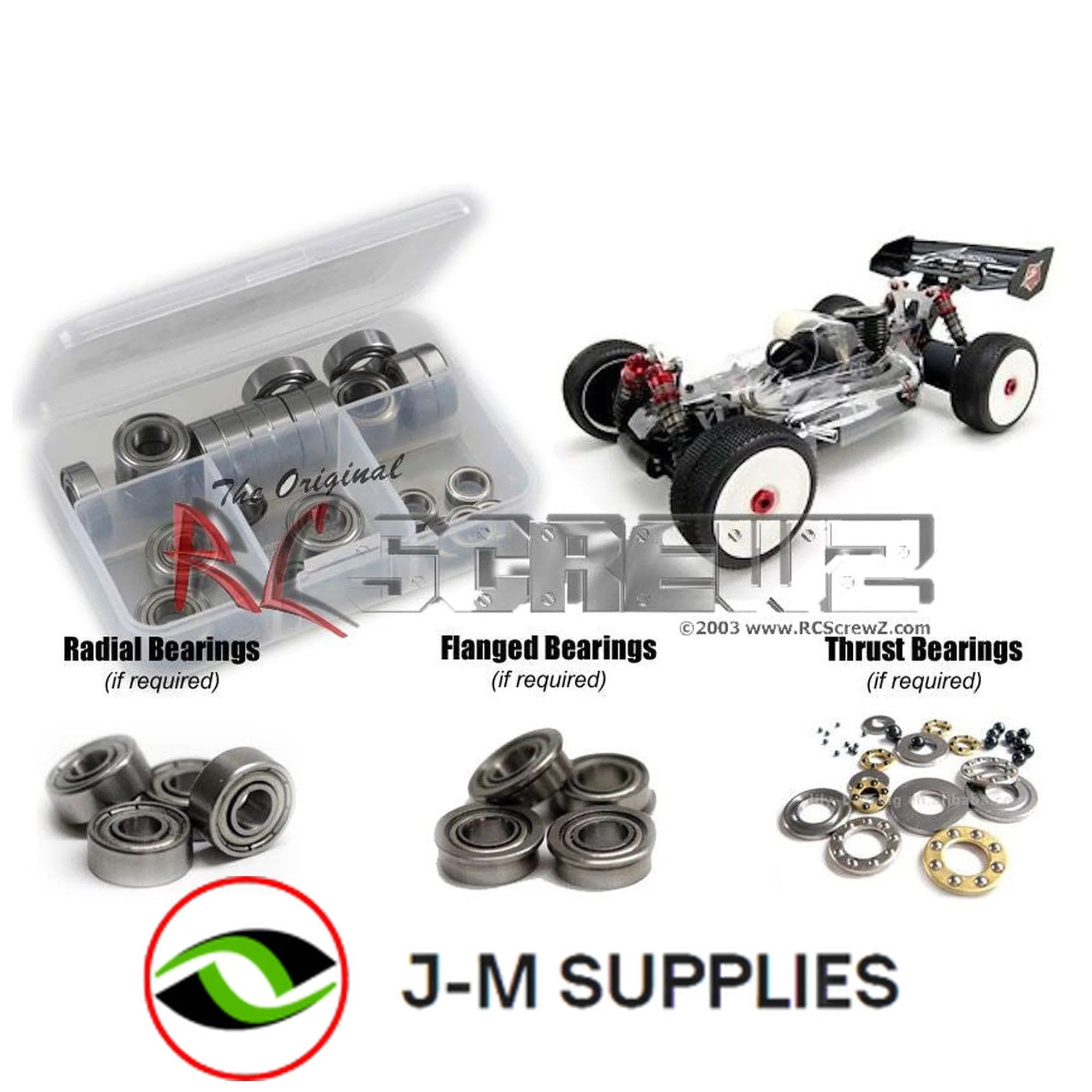 RCScrewZ Metal Shielded Bearing Kit swz002b for SWorkZ S350 BK1 EVO RC ...