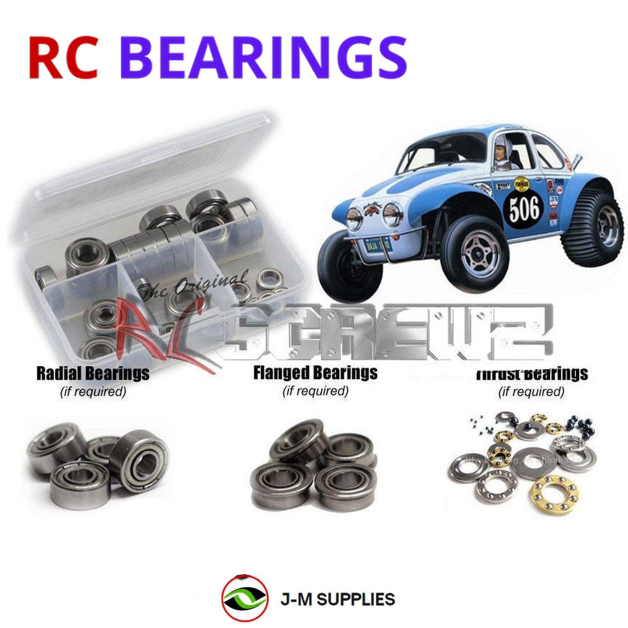 RCScrewZ Metal Shielded Bearing Kit tam025b for Tamiya Sand Scorcher 1/ ...