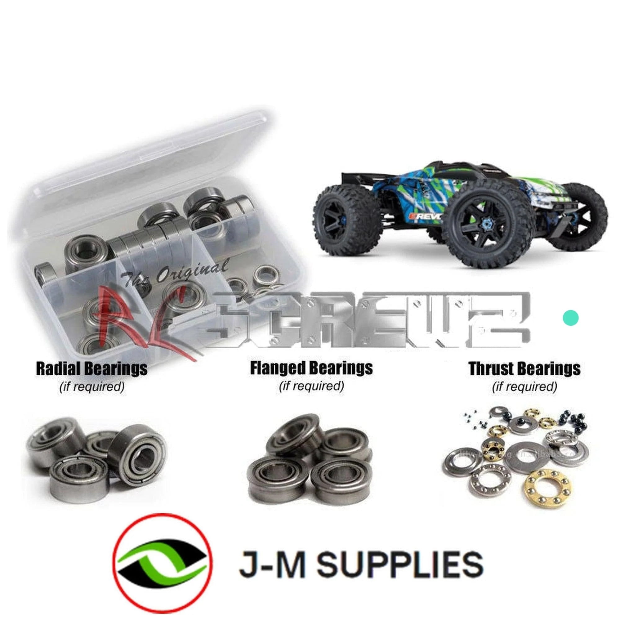RCScrewZ Metal Shielded Bearing Kit tra082b for Traxxas E-Revo 2.0 VXL ...