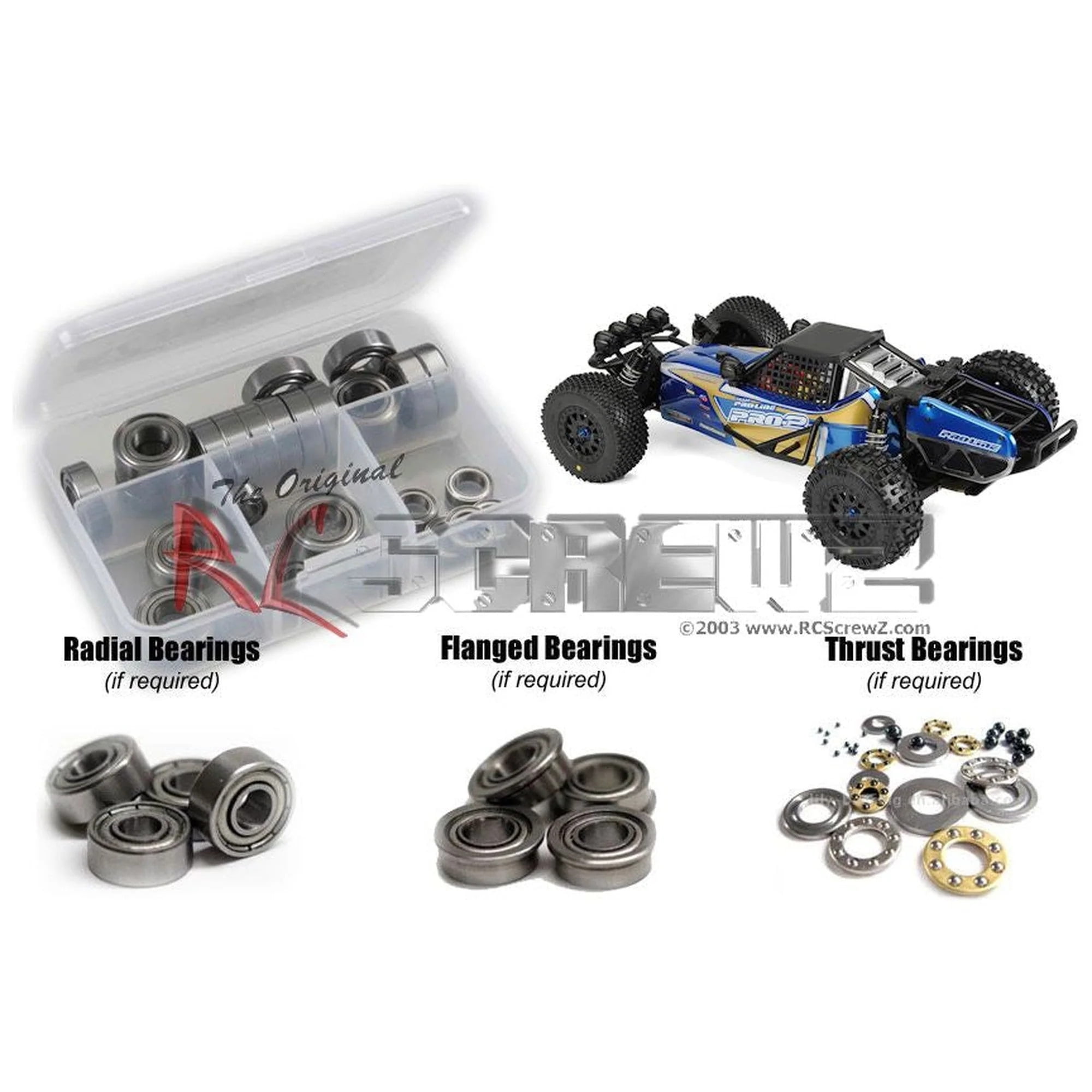 RCScrewZ Metal Shielded Bearings prol002b for ProLine Pro-2 SC Buggy ...
