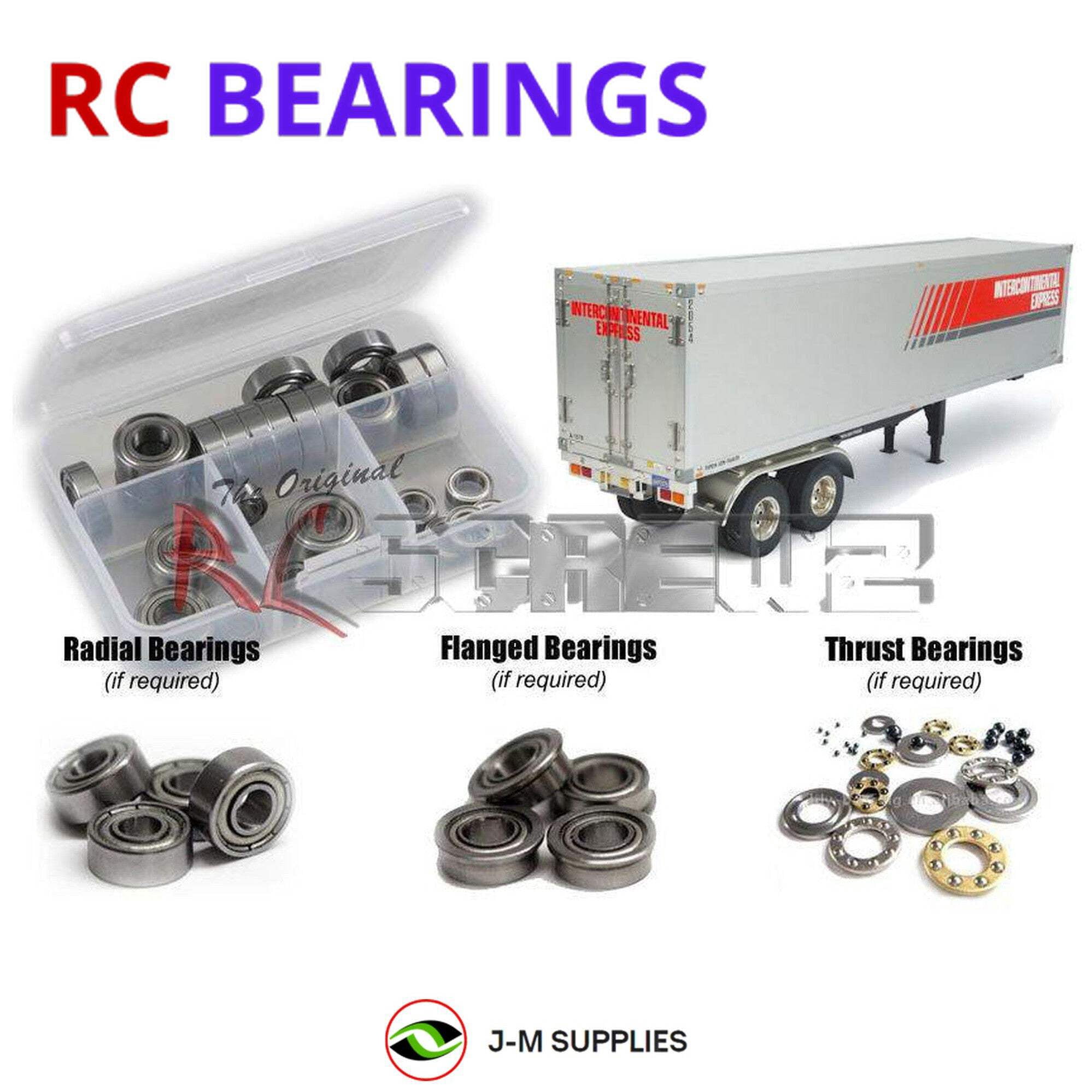 RCScrewZ Metal Shielded Bearing Kit tam193b for Tamiya Box Trailer 1 ...