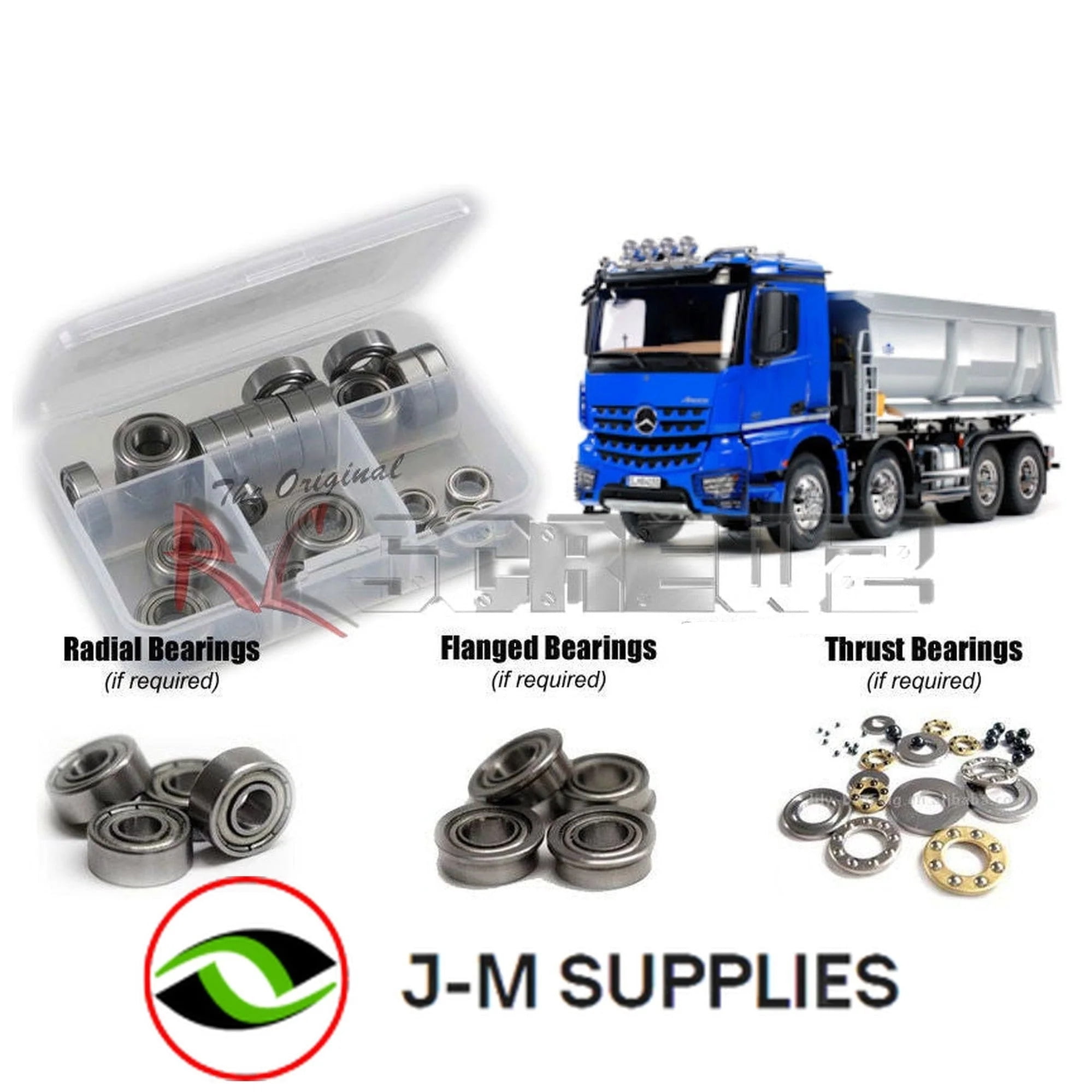RCScrewZ Metal Shielded Bearings tam233b for Tamiya Mercedes Arocs ...