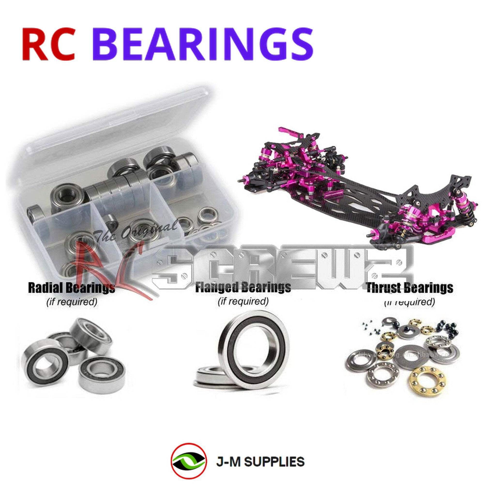 RCScrewZ Rubber Shielded Bearing Kit 3rac008r for 3 Racing Sakura FF ...