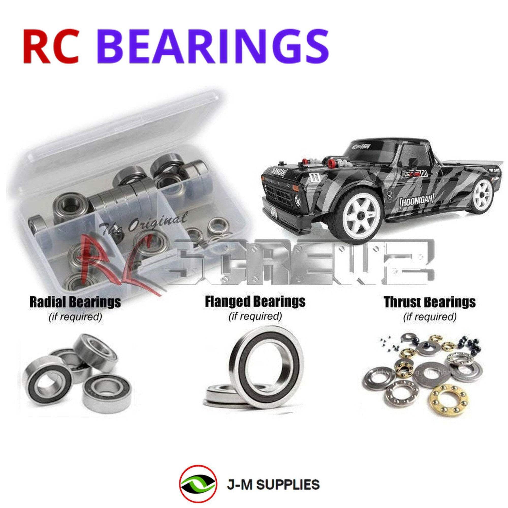 RCScrewZ Rubber Shielded Bearings asc137r for Associated Reflex 14R Hoonitruck RC Car | SET ...
