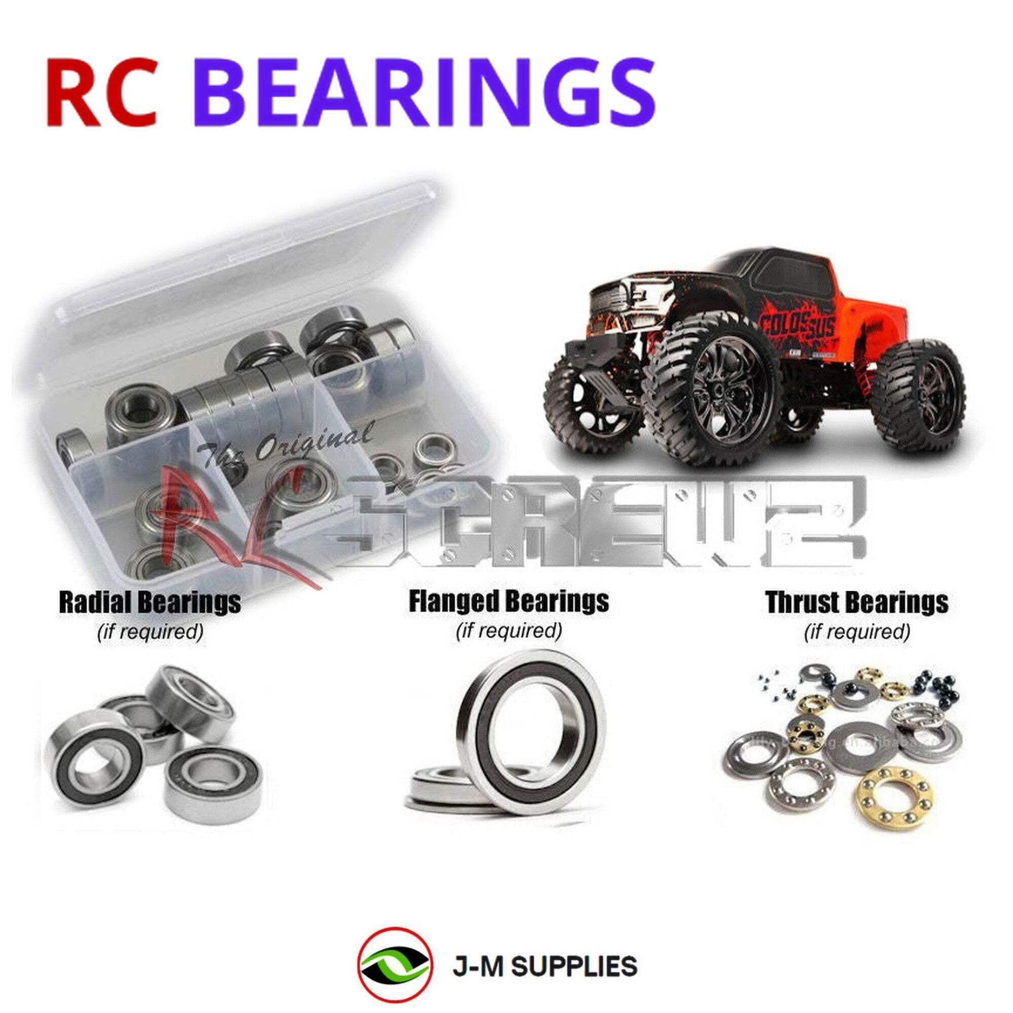 RCScrewZ Rubber Shielded Bearing Kit cen028r for CEN Racing Colossus XT ...