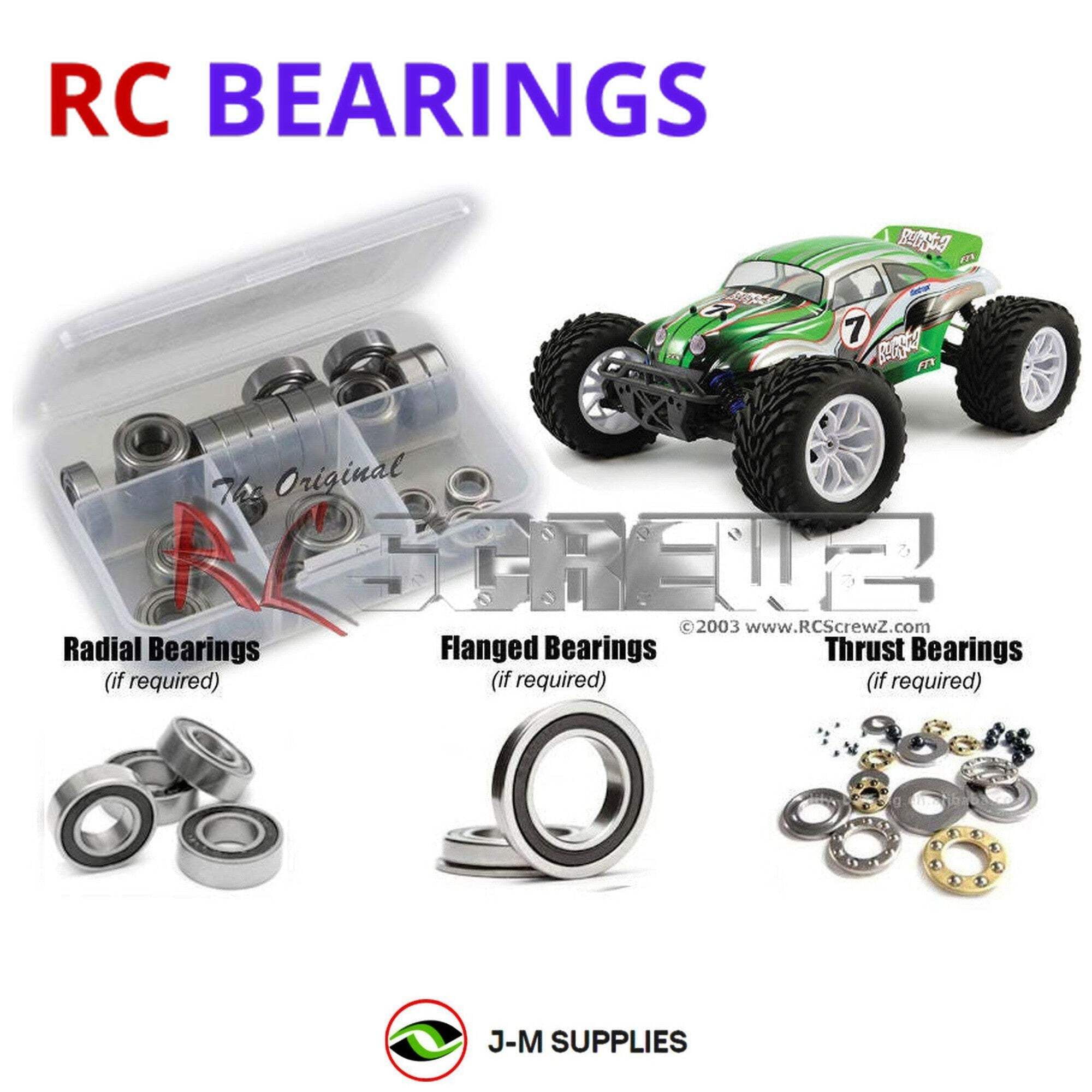 RCScrewZ Rubber Shielded Bearing Kit ftx008r for FTX Bugsta #5530/45 RC ...