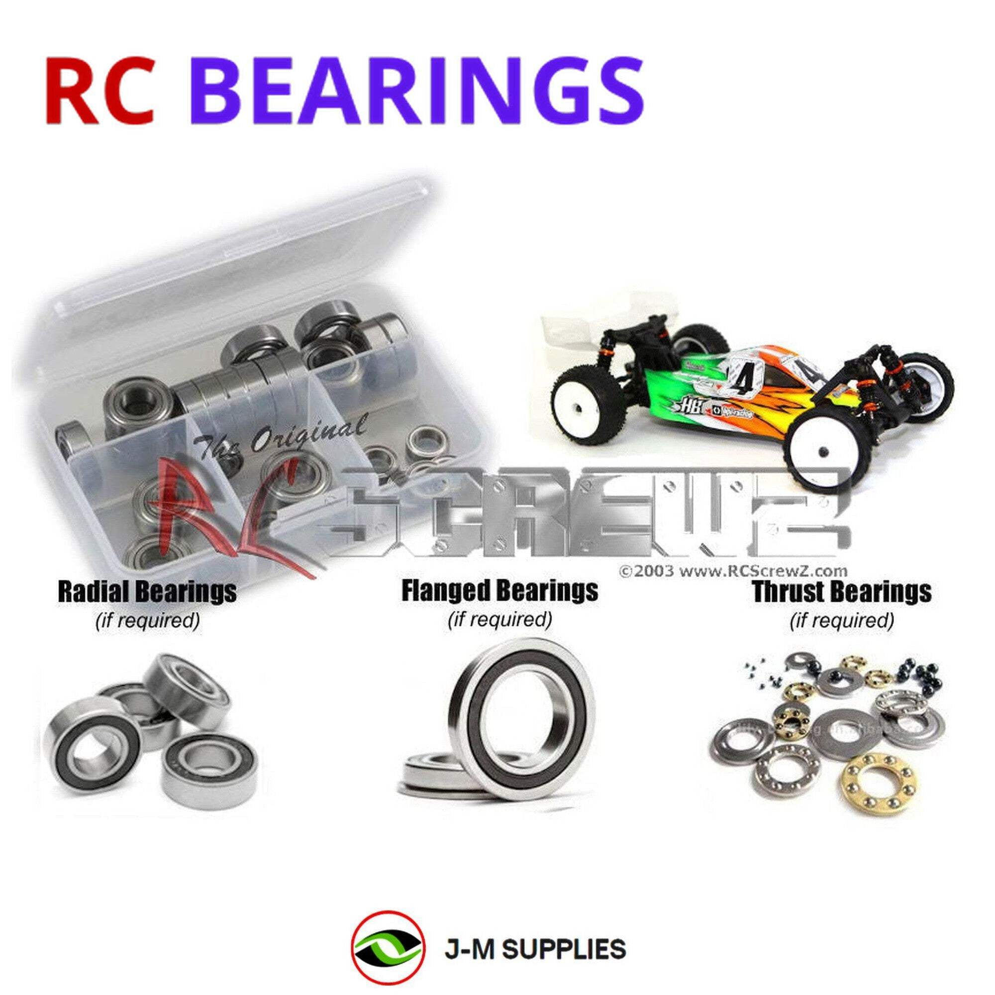 RCScrewZ Rubber Shielded Bearing Kit hot033r for HotBodies D216 2wd ...