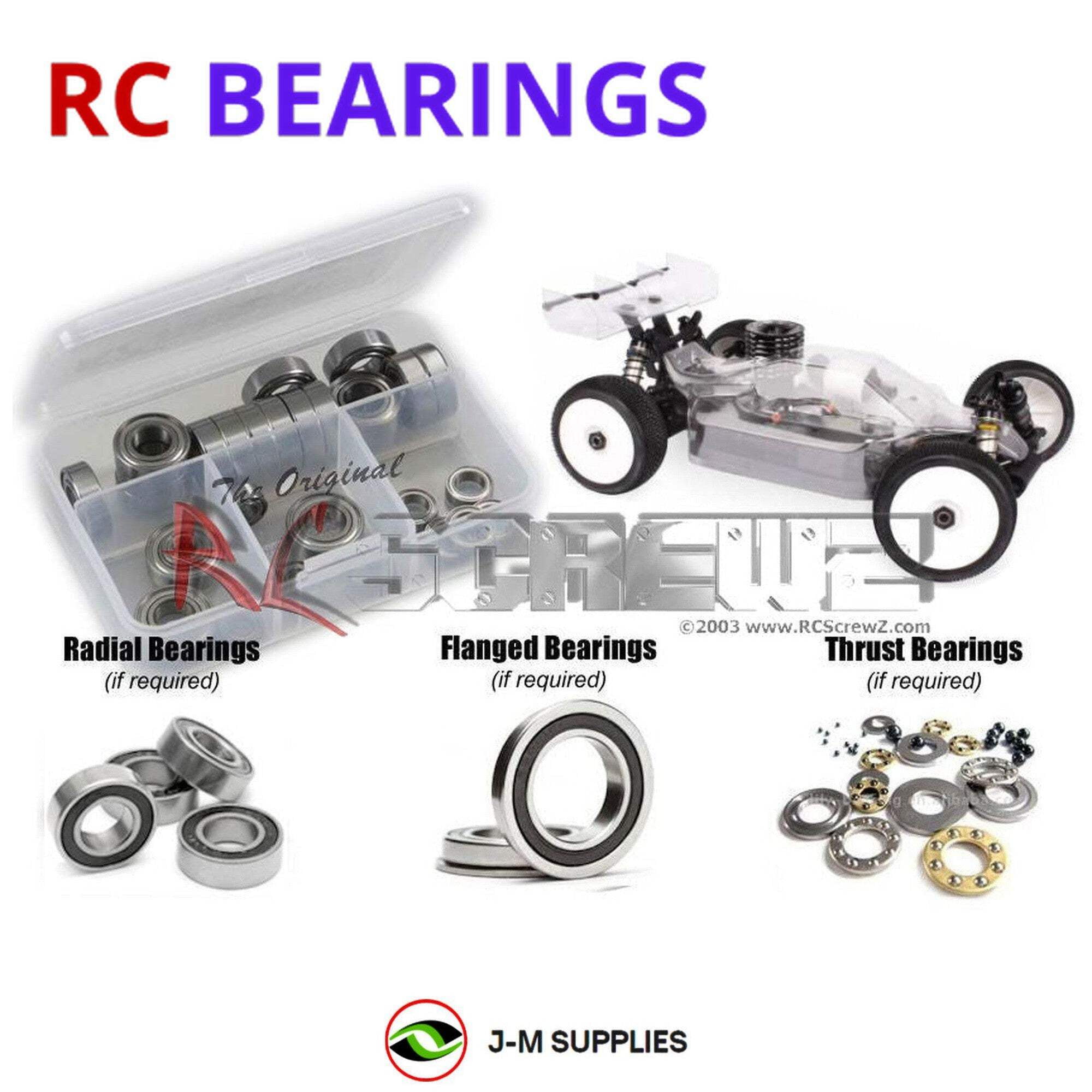 RCScrewZ Rubber Shielded Bearing Kit hot034r for HotBodies D817 Nitro 1 ...