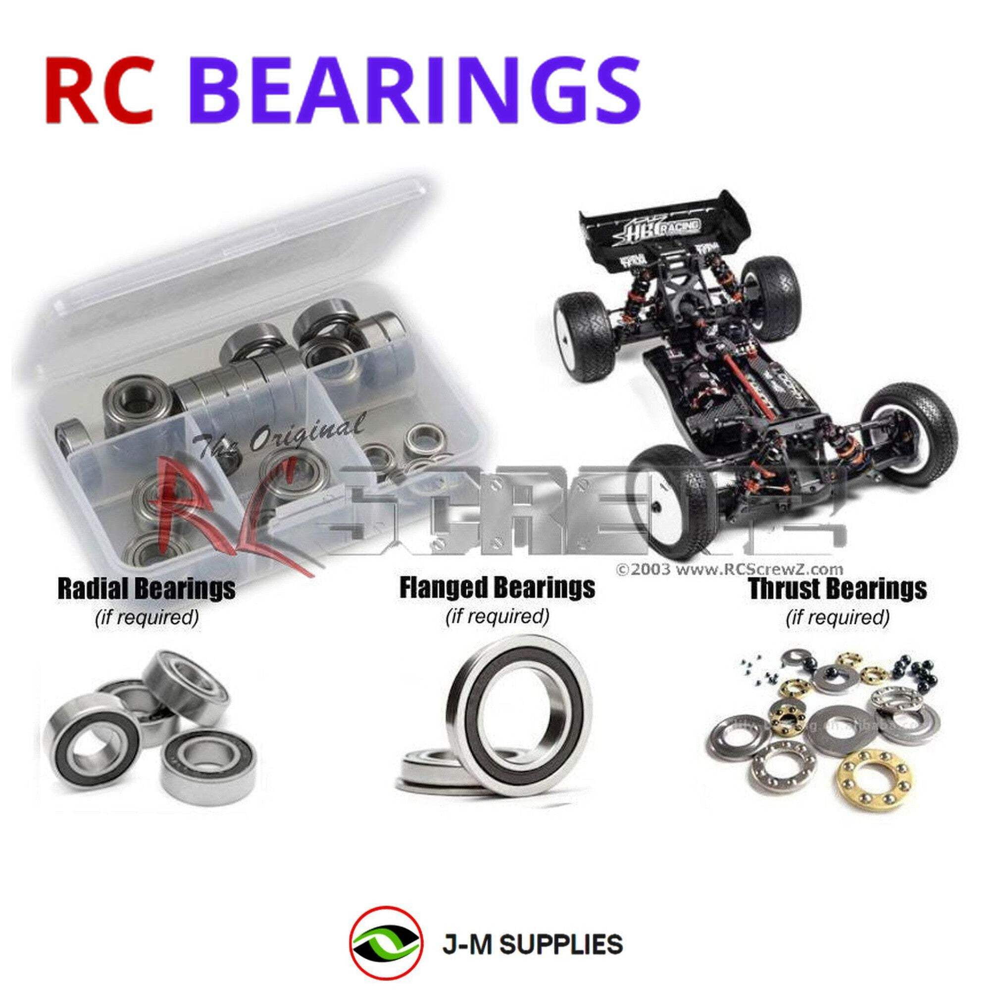 RCScrewZ Rubber Shielded Bearing Kit hot046r for HB Racing D4 Evo3 4wd ...