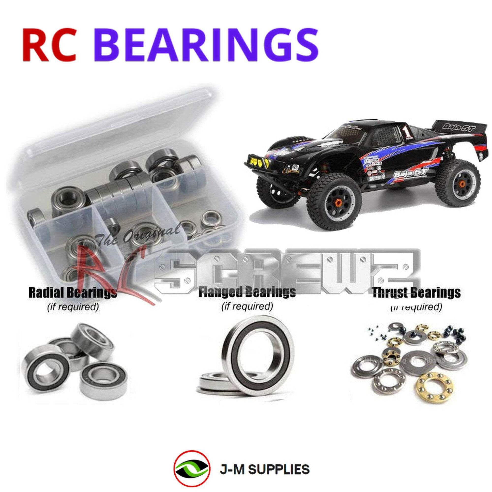 RCScrewZ Rubber Shielded Bearing Kit hpi046r for HPI Racing Baja 5T RTR ...