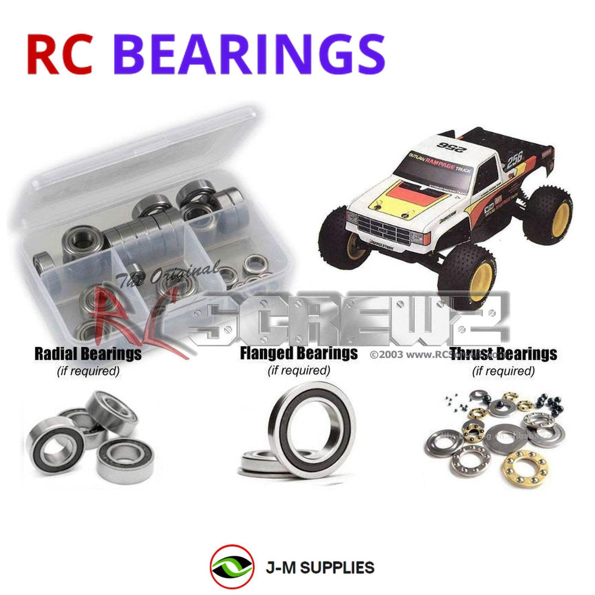 RCScrewZ Rubber Shielded Bearing Kit kyo190r for Kyosho Outlaw Rampage ...
