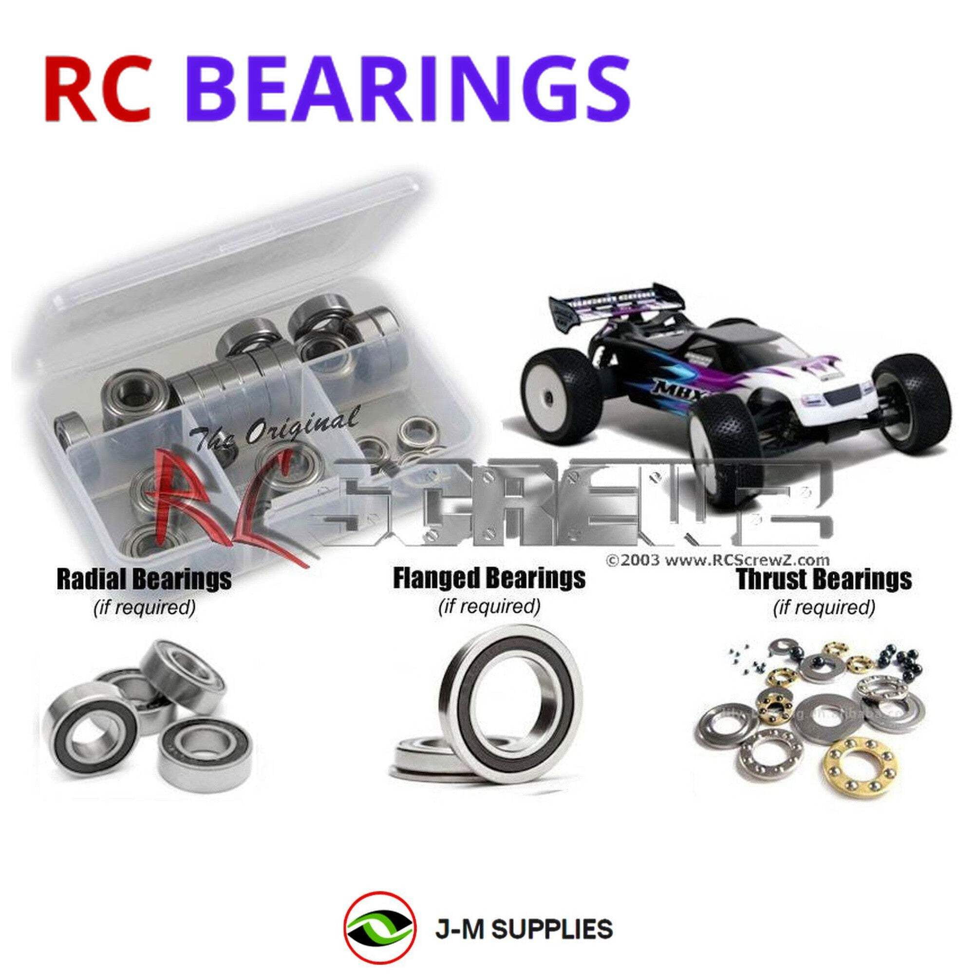 RCScrewZ Rubber Shielded Bearing Kit mug024r for Mugen Seiki MBX6-T Eco ...