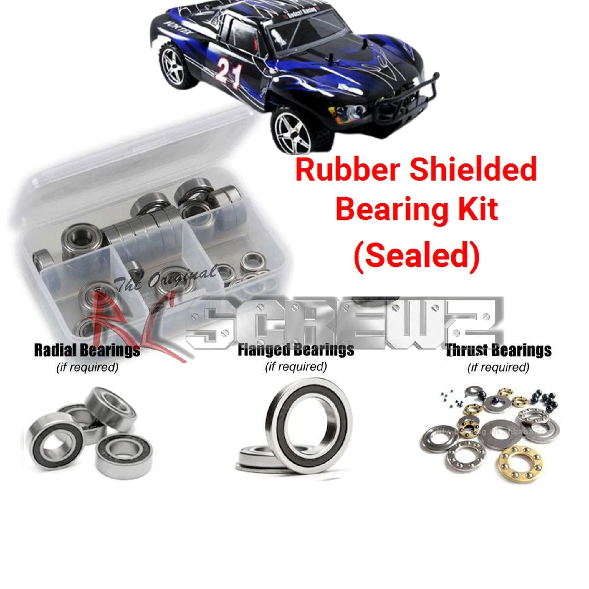 RCScrewZ Rubber Shielded Bearing Kit rcr011r for RedCat Vortex 1/10 ...