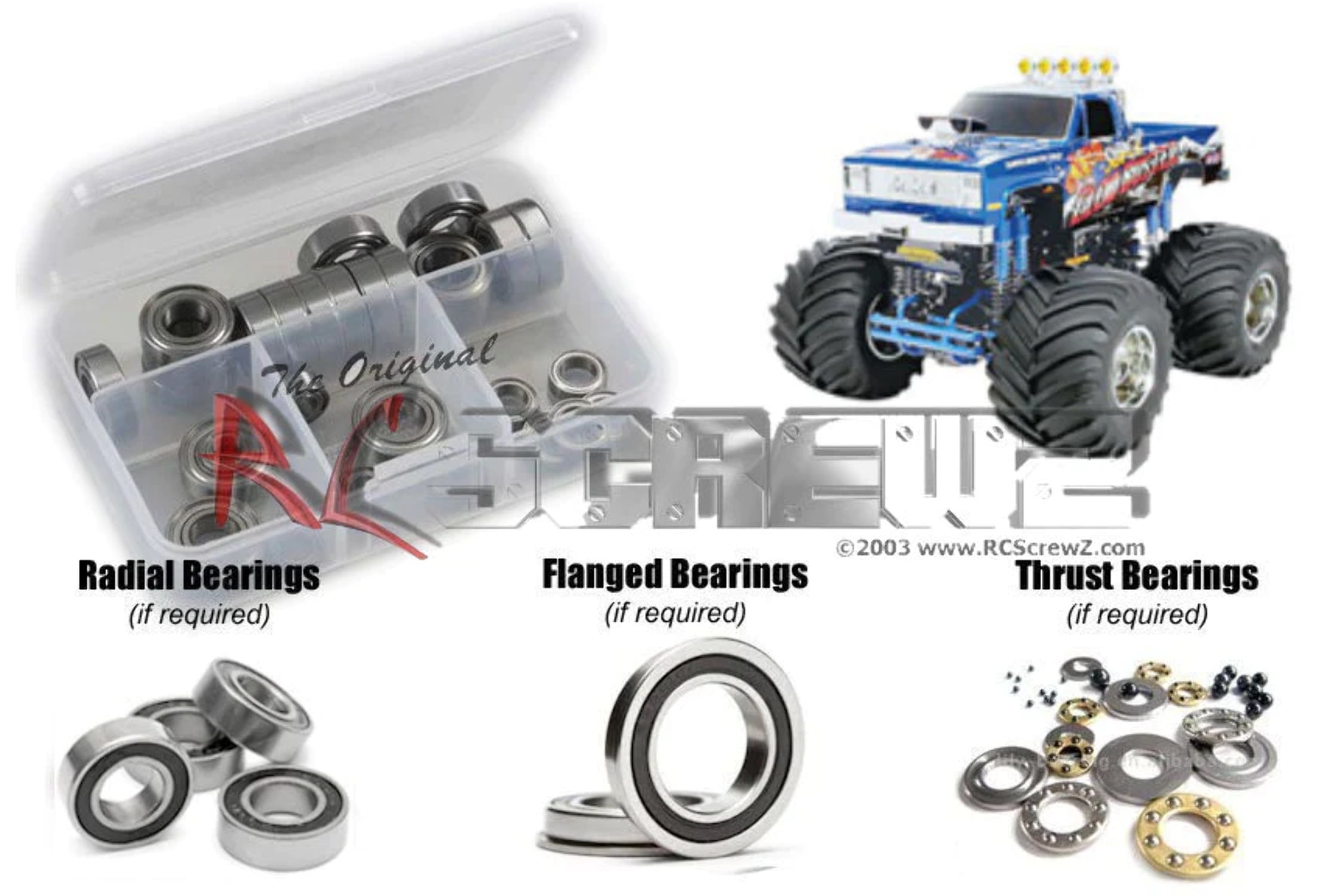 RCScrewZ Rubber Shielded Bearing Kit tam057r for Tamiya Super Clod ...