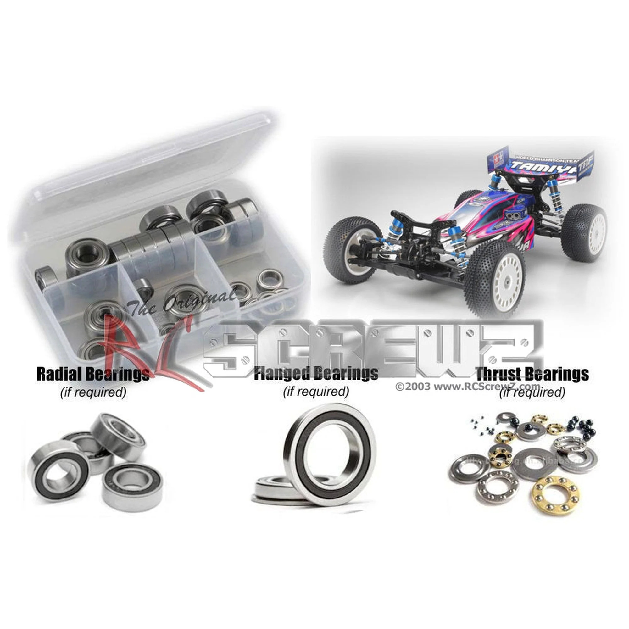 RCScrewZ Rubber Shielded Bearing Kit tam124r for Tamiya DF-03 MS 1/10 ...