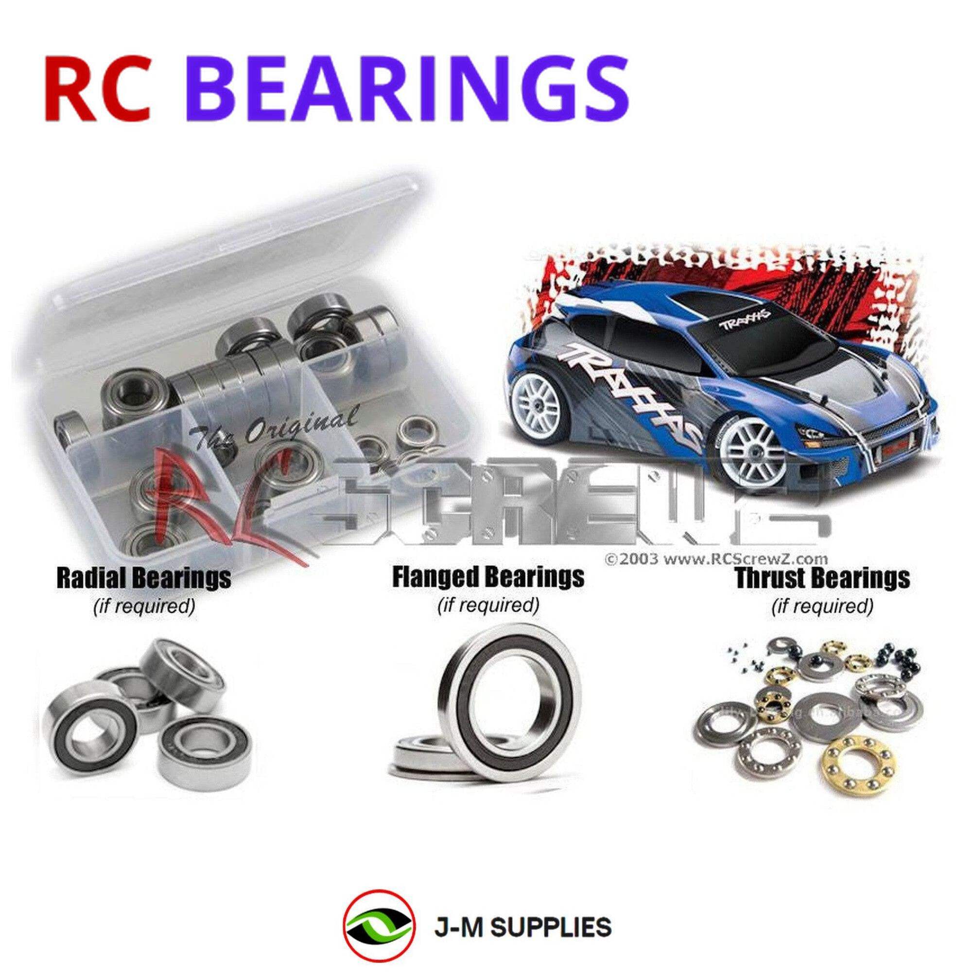 RCScrewZ Rubber Shielded Bearing Kit tra041r for Traxxas 1/16th Rally ...