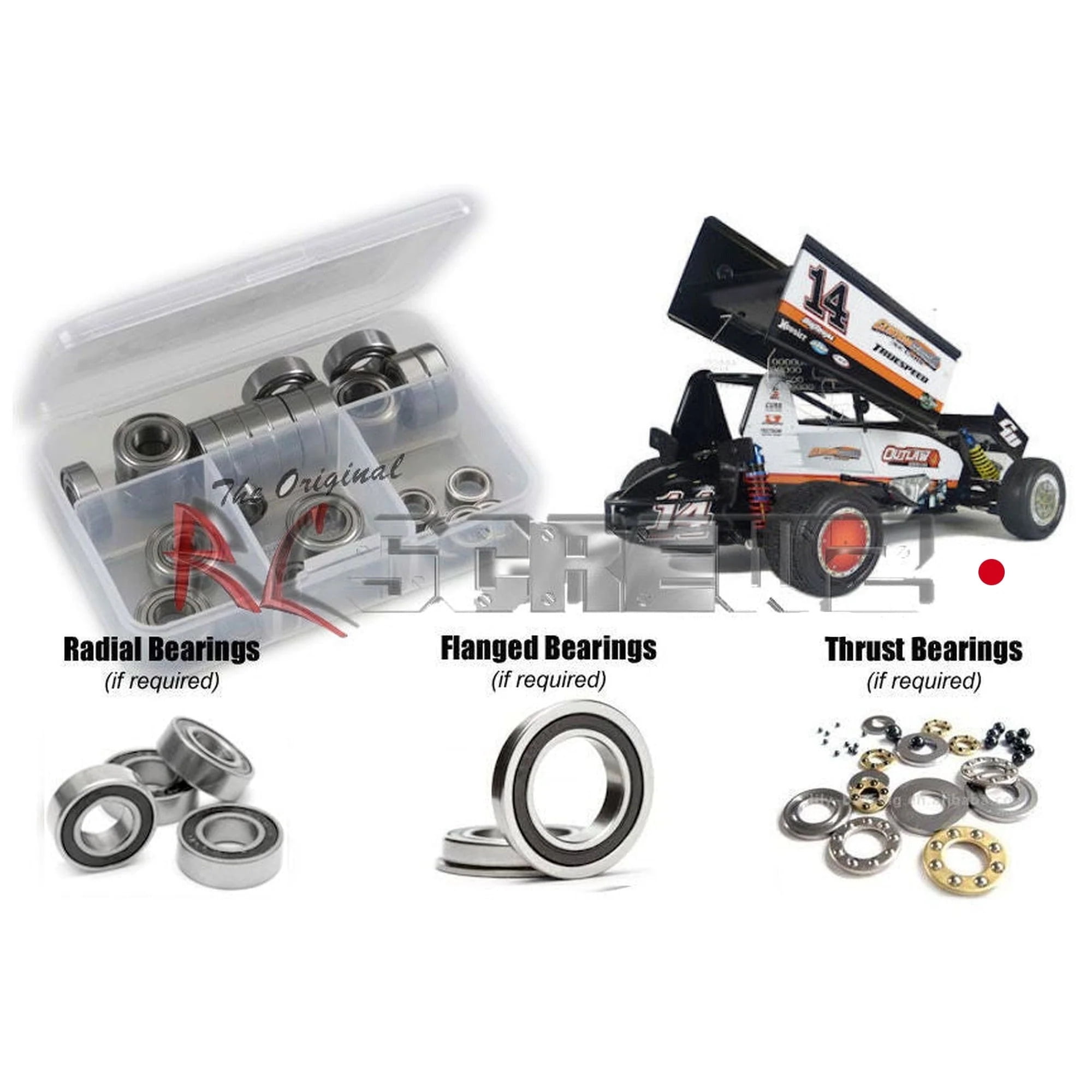 RCScrewZ Rubber Shielded Bearing Kit cus012r for Custom Works Outlaw 4 ...