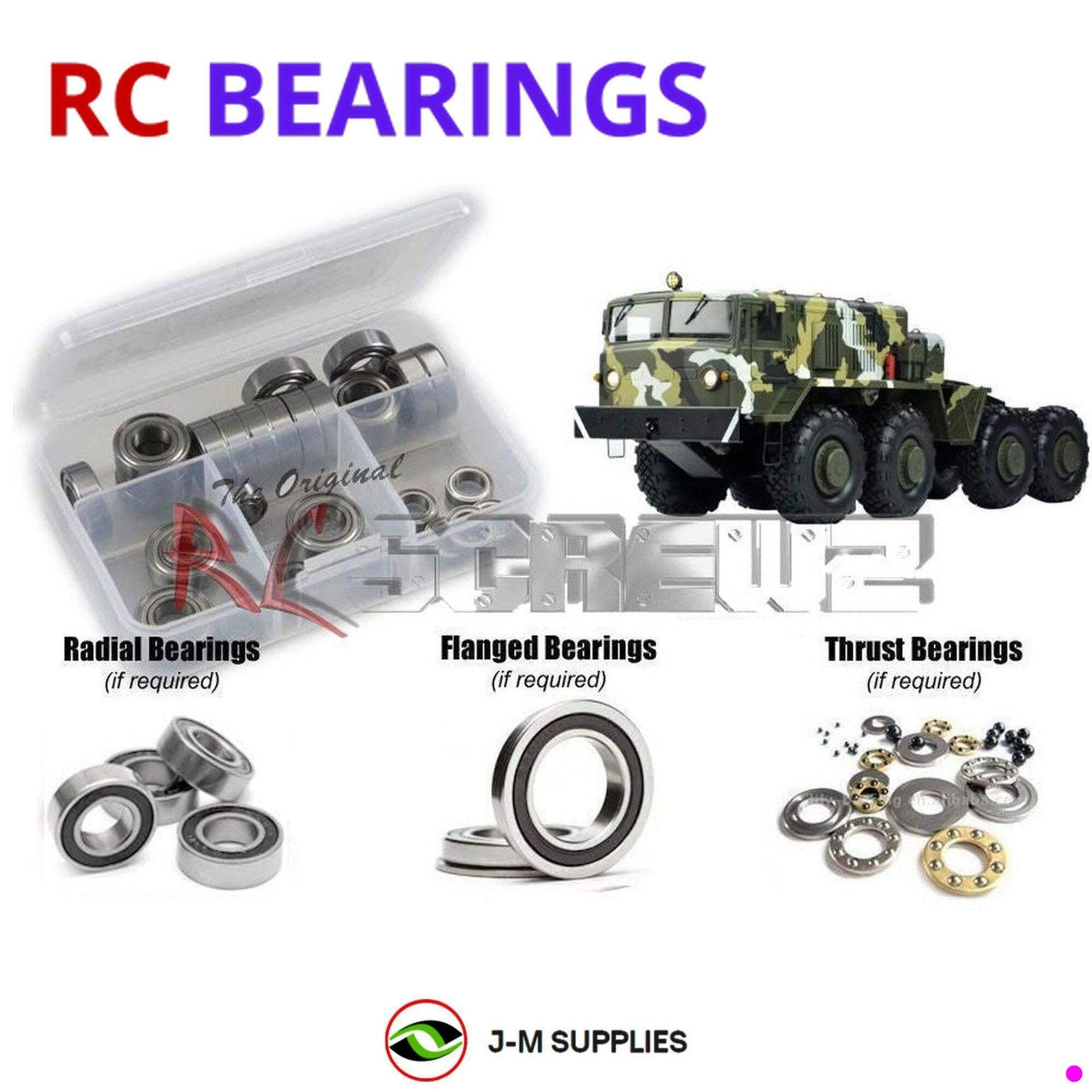 RCScrewZ Rubber Shielded Bearings czr014r for Cross RC BC-8 Mammoth 1/ ...