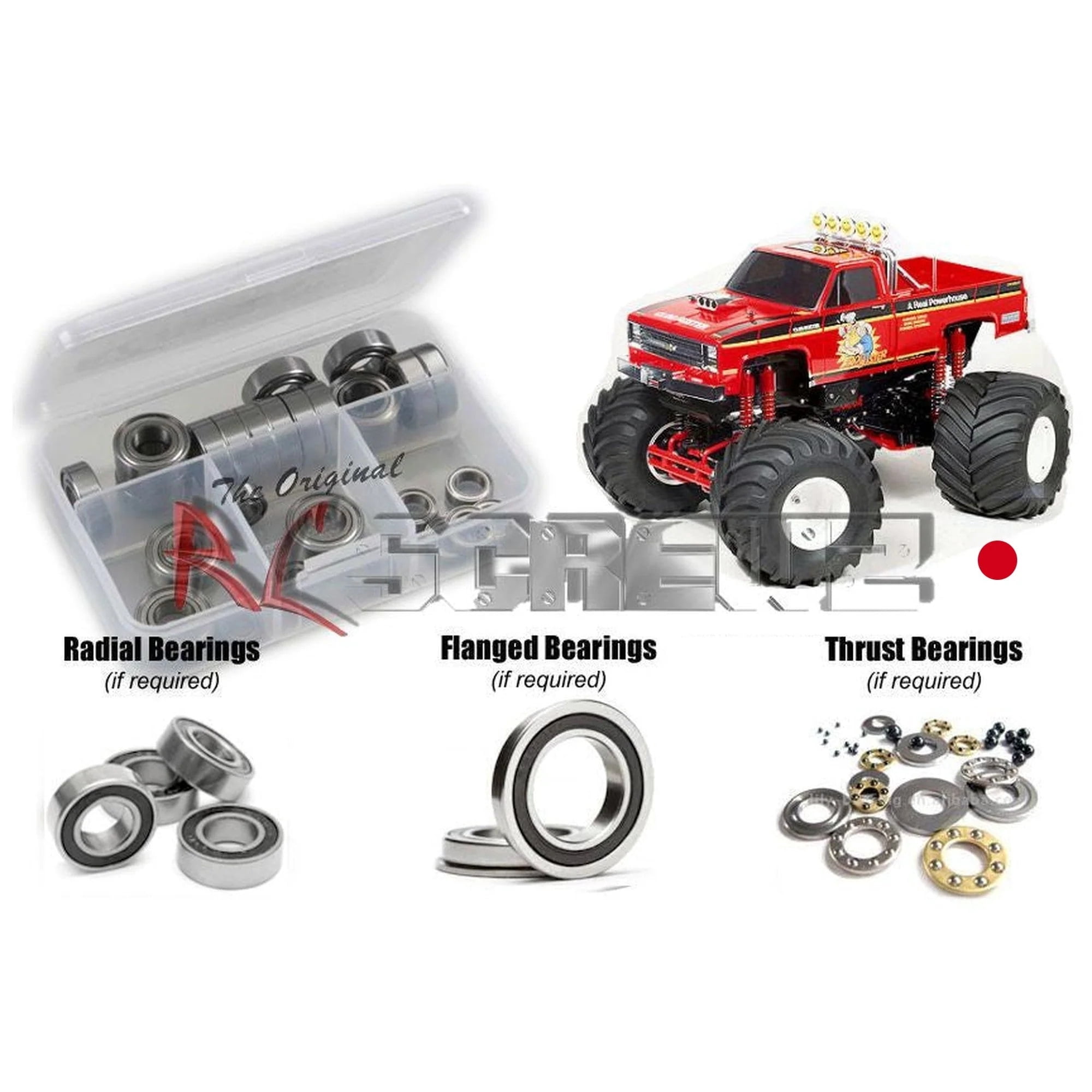 RCScrewZ Rubber Shielded Bearings tam016r for Tamiya ClodBuster Vintage ...